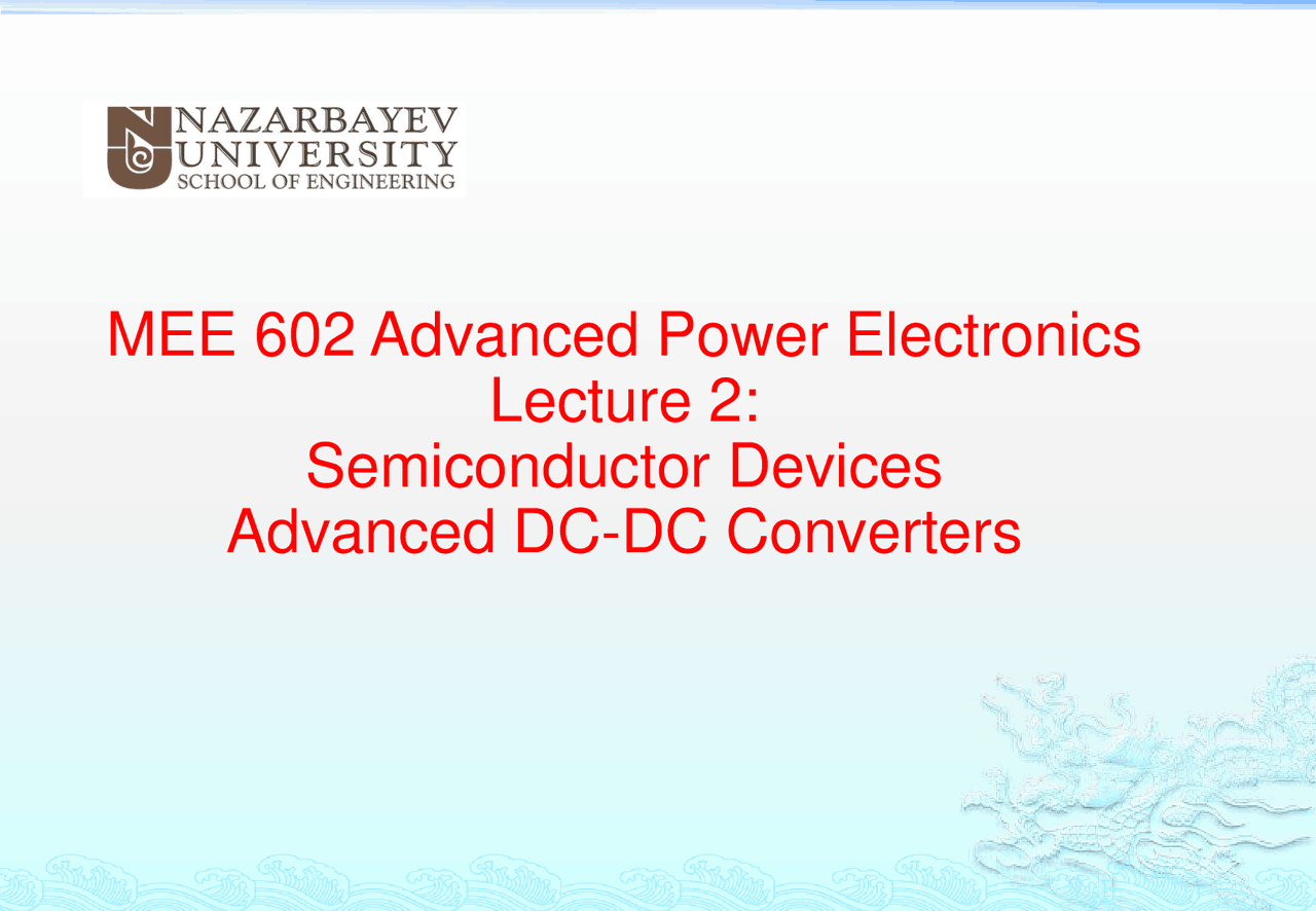 Advanced Power Electronics - Docsity