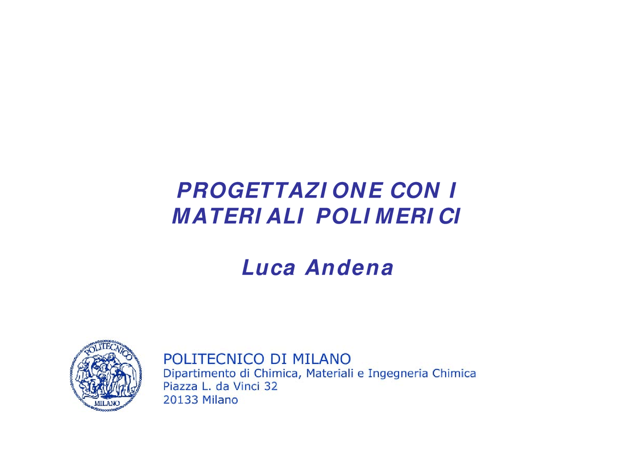 Polimeri studio e caratterizzazione - Docsity