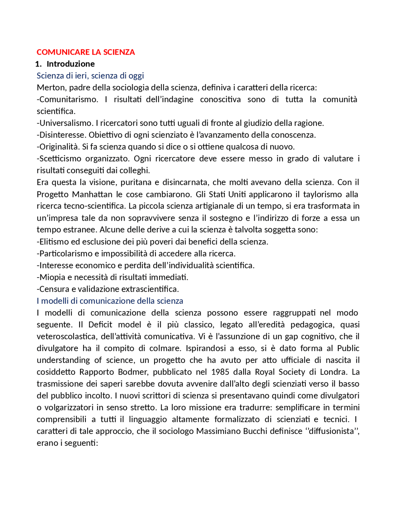 Comunicare la scienza - Bencivelli, De Ceglia - Docsity