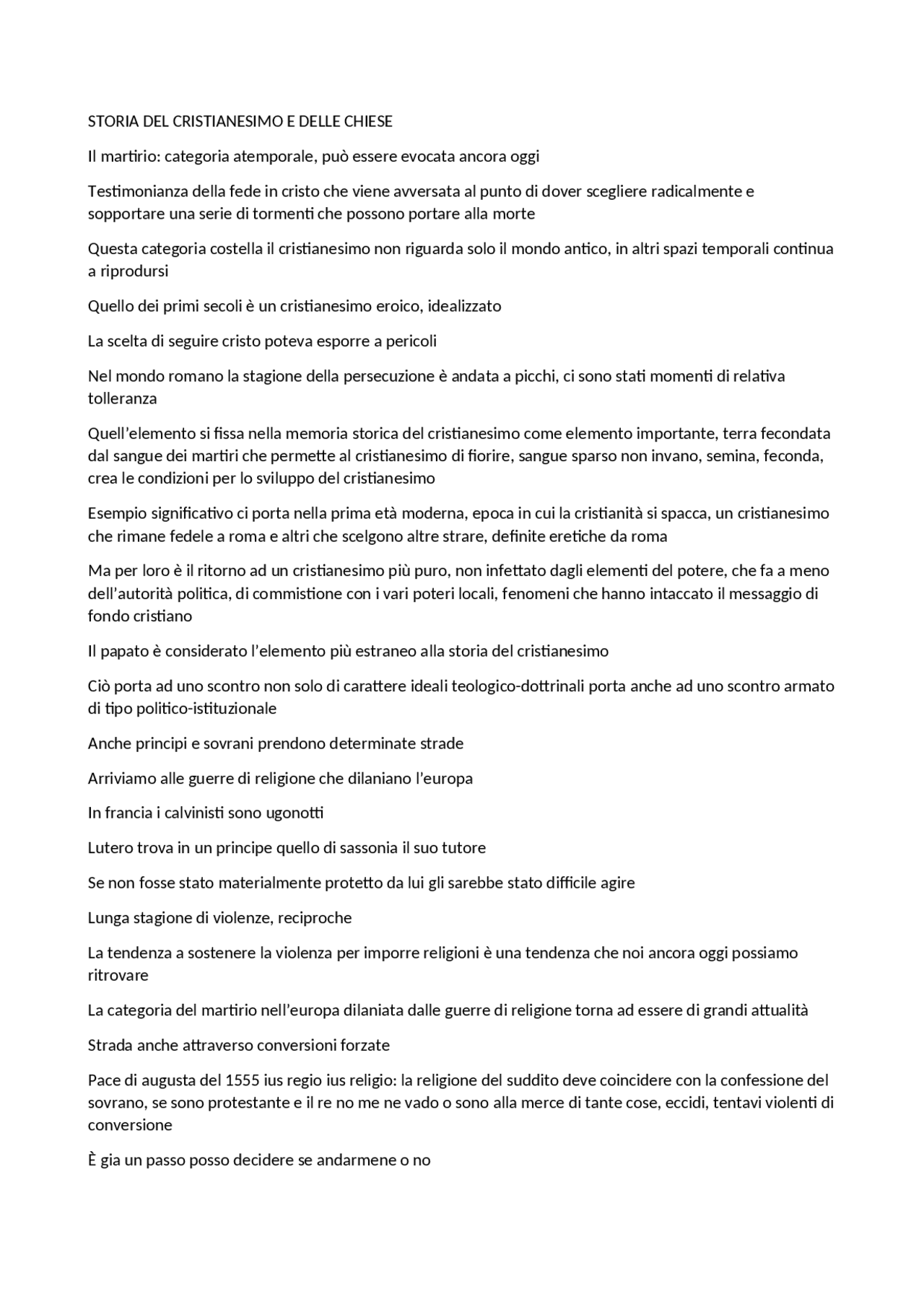 Storia Del Cristianesimo Docsity