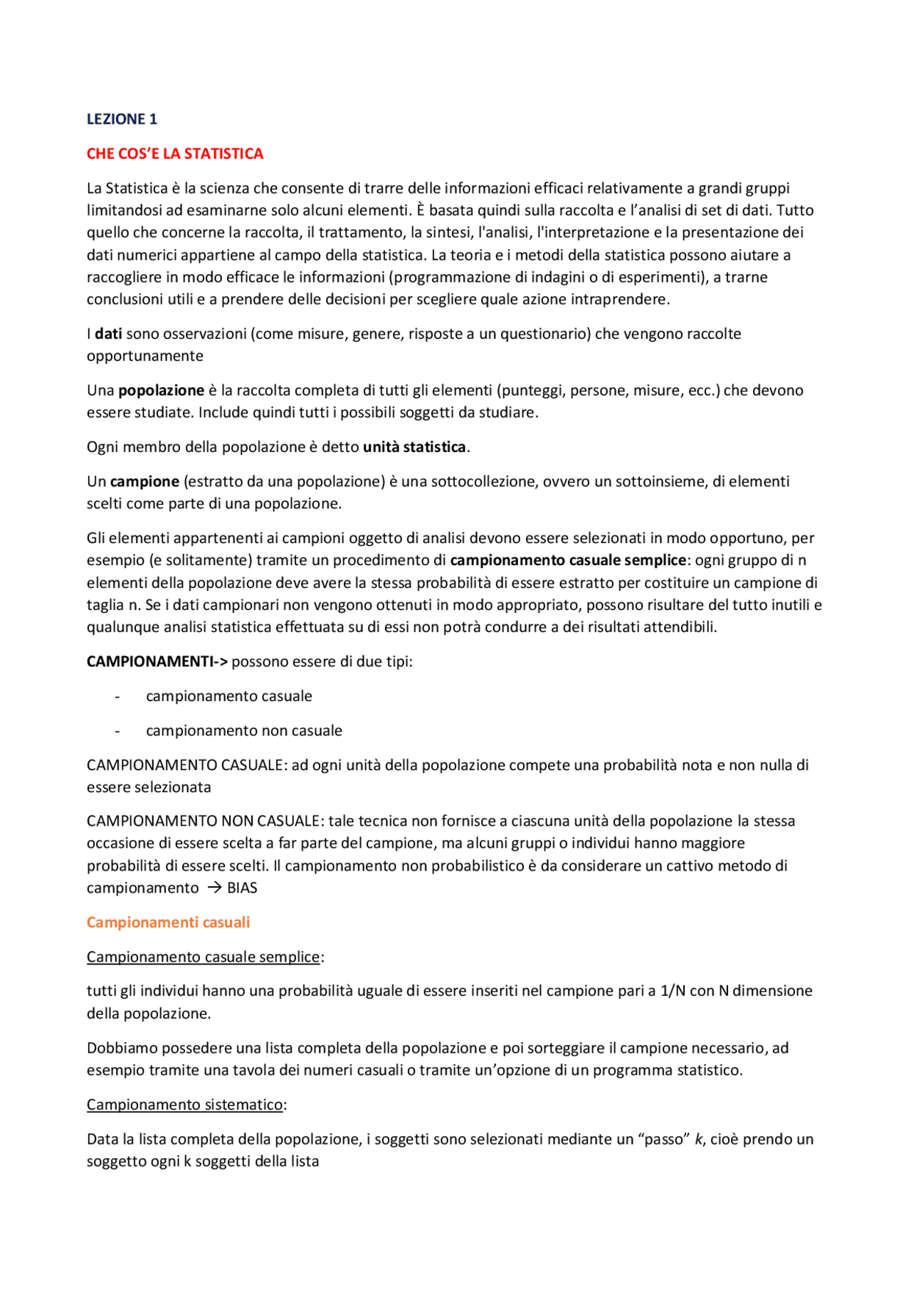 Elementi Di Statistica Docsity