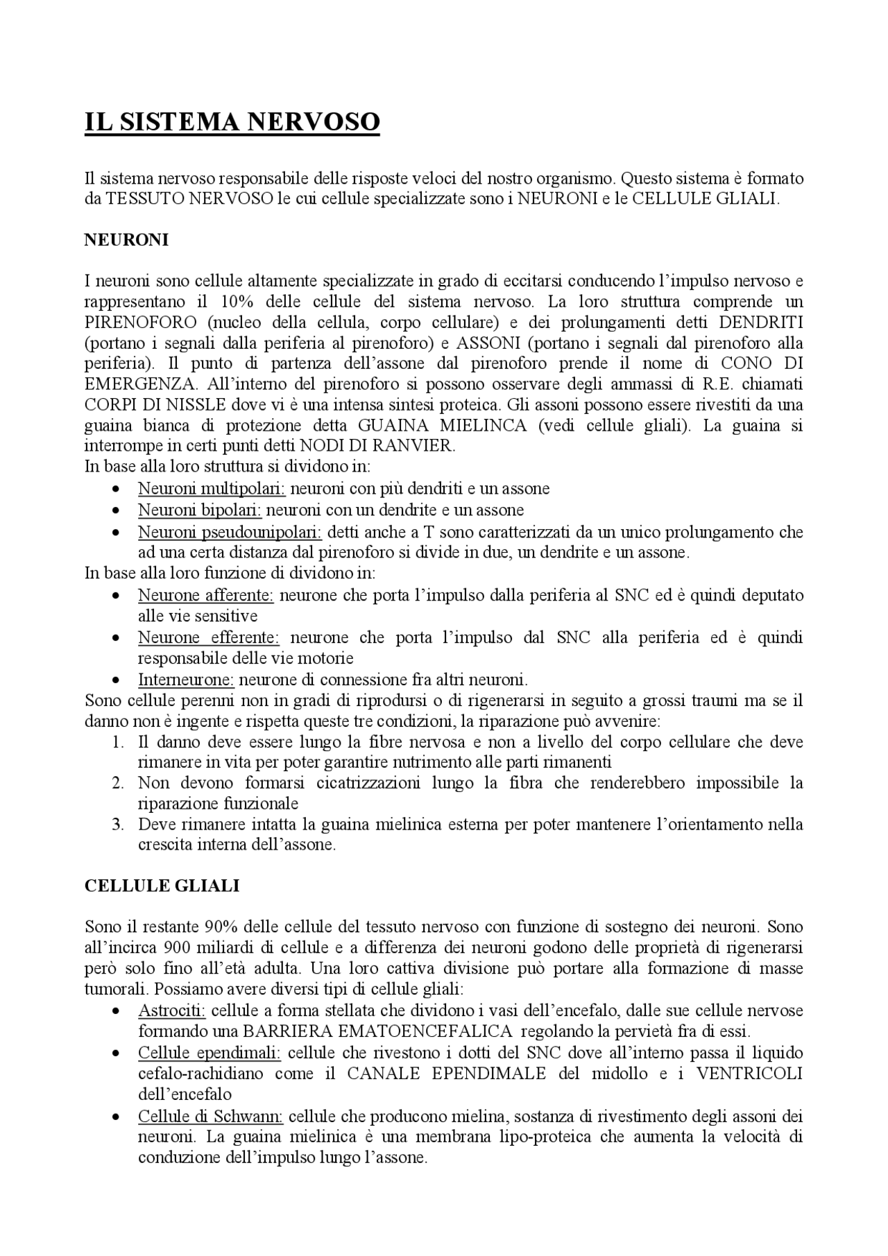 Anatomia Generale E Esami Docsity