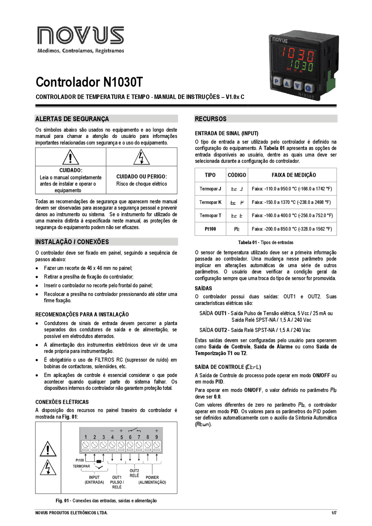 Instrumentação Novus - Docsity