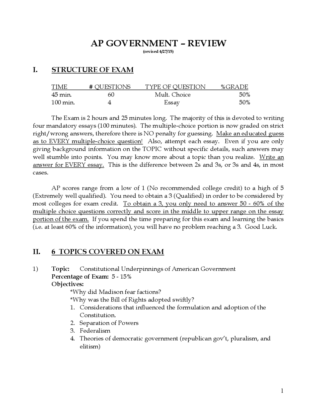 AP Comparitive Government - Docsity