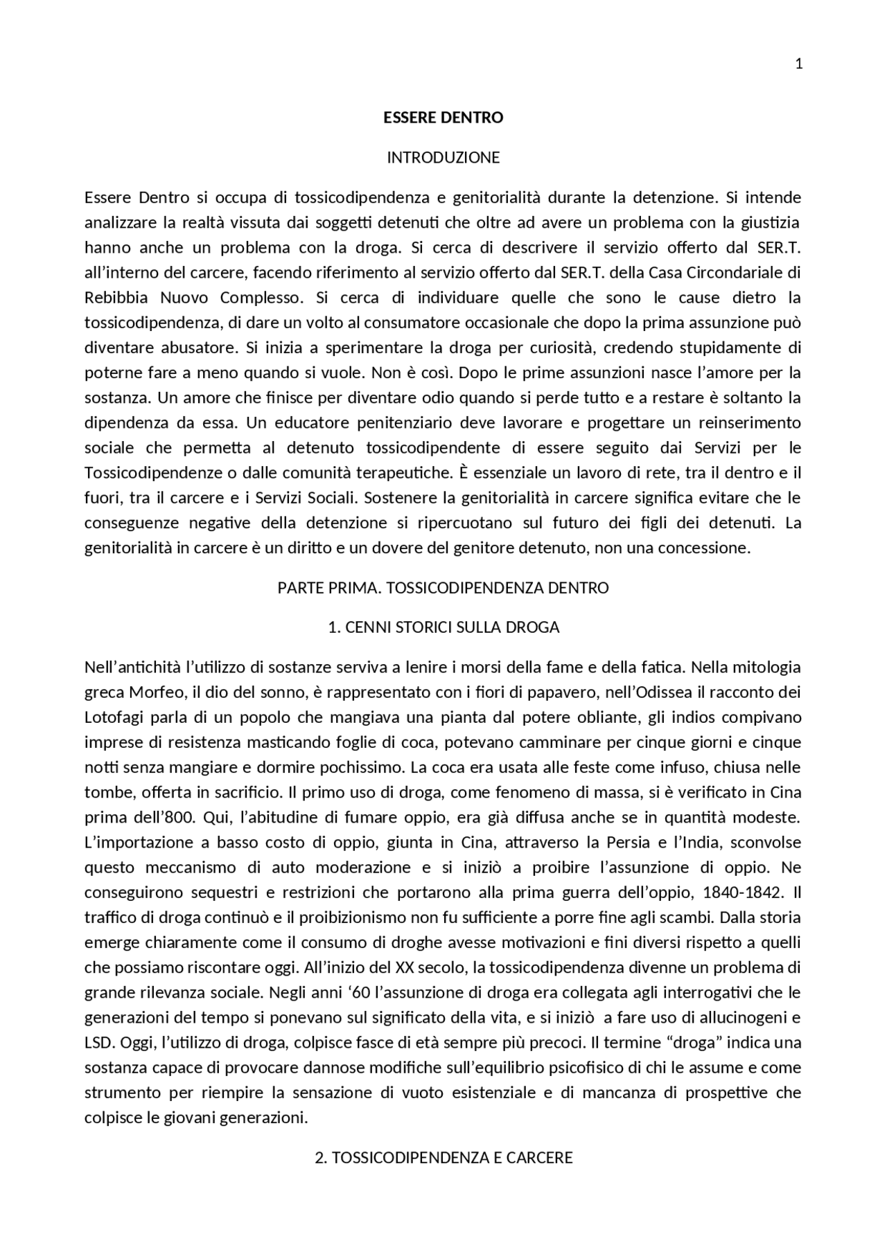 Riassunto Del Libro Essere Dentro Docsity