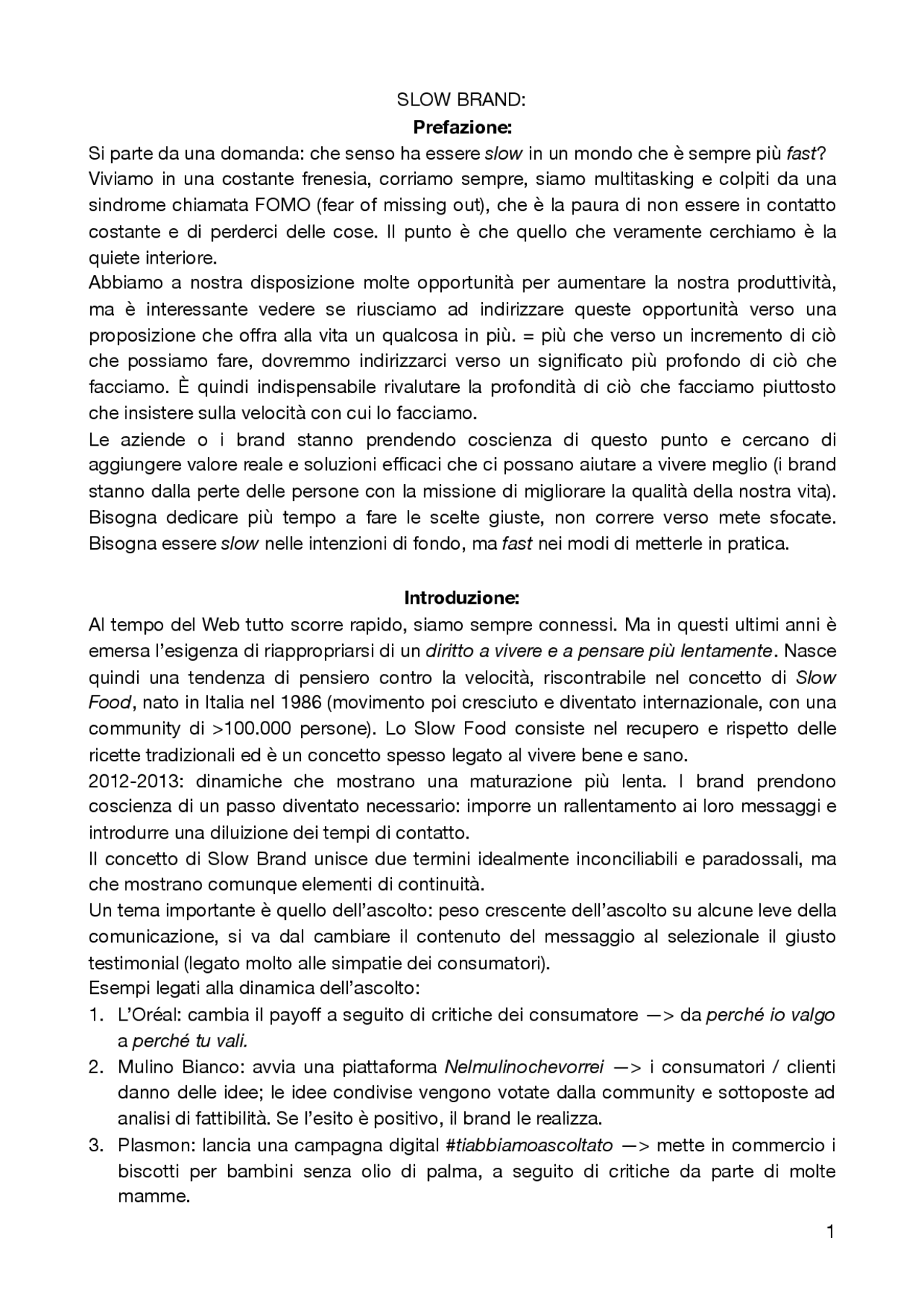 Brand Reloading Riassunto Docsity