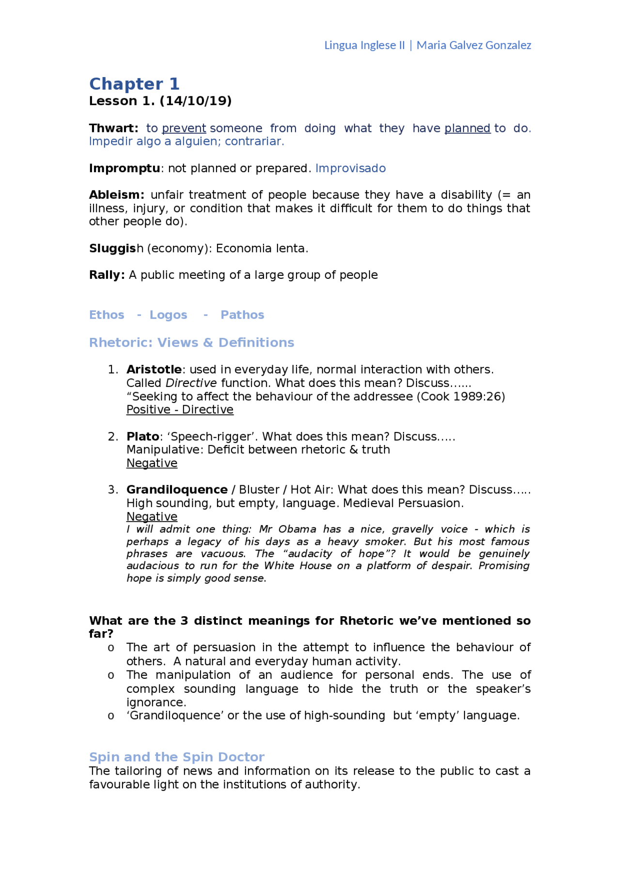 Lingua Inglese Ii Appunti Docsity