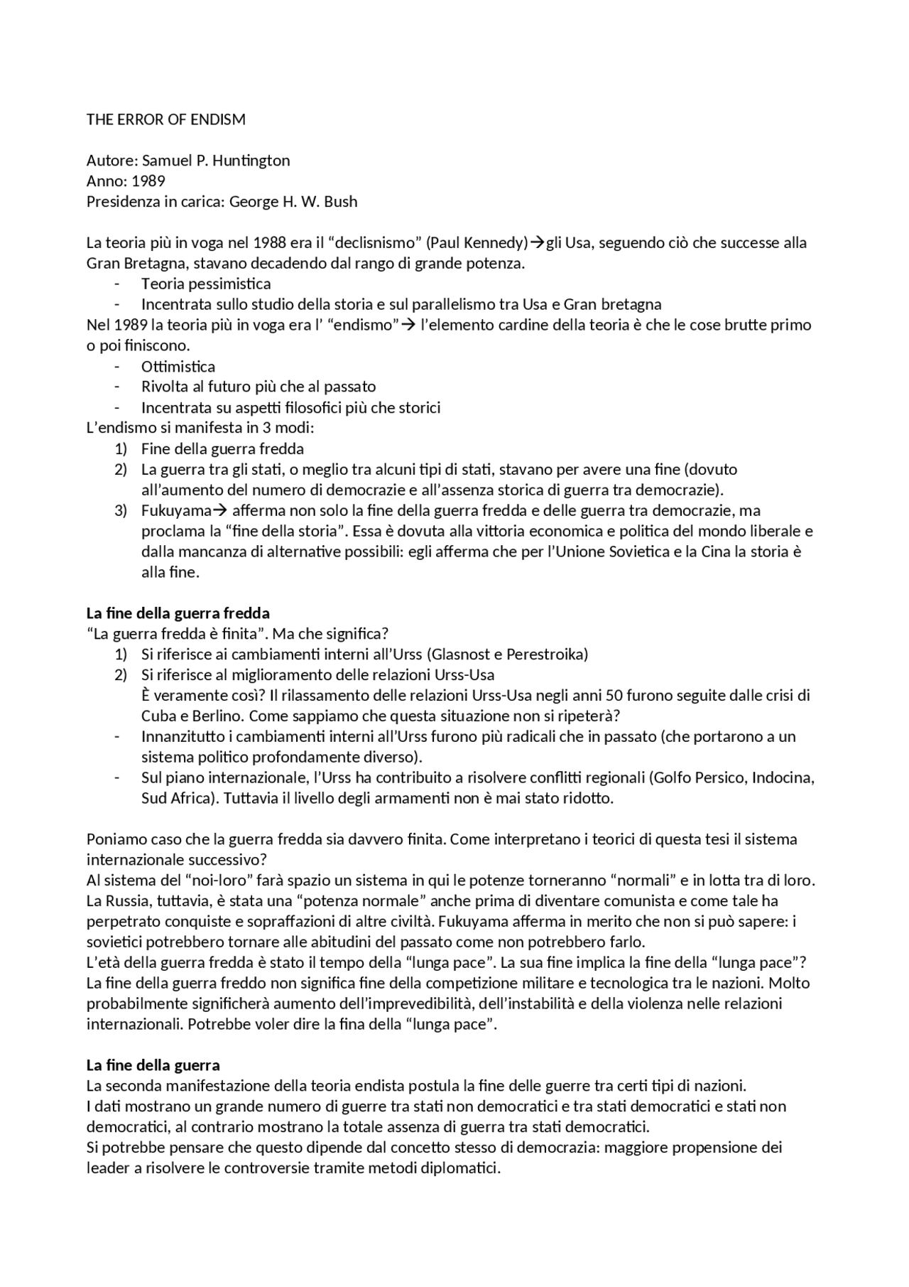 No Exit. The Error of Endism - Docsity