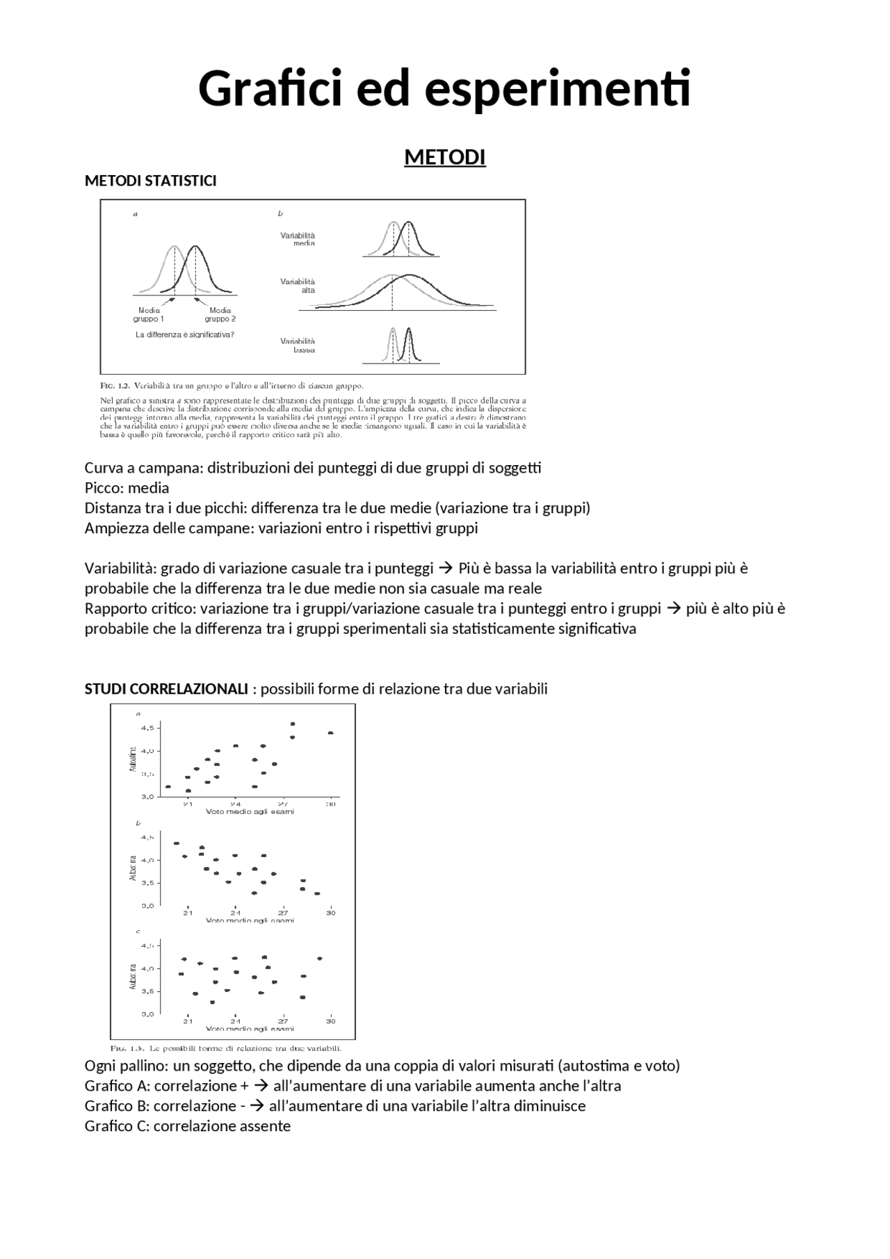 Esperimenti E Grafici Di Processi Cognitivi Docsity