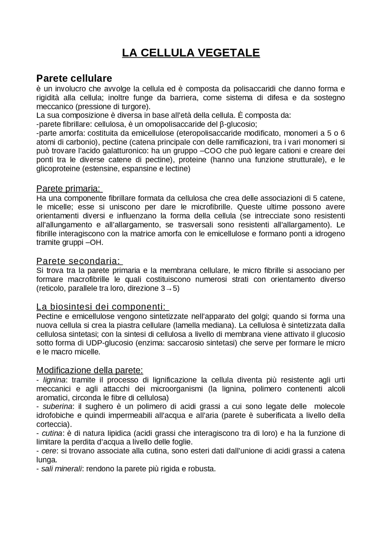 Appunti Di Biologia Vegetale Docsity