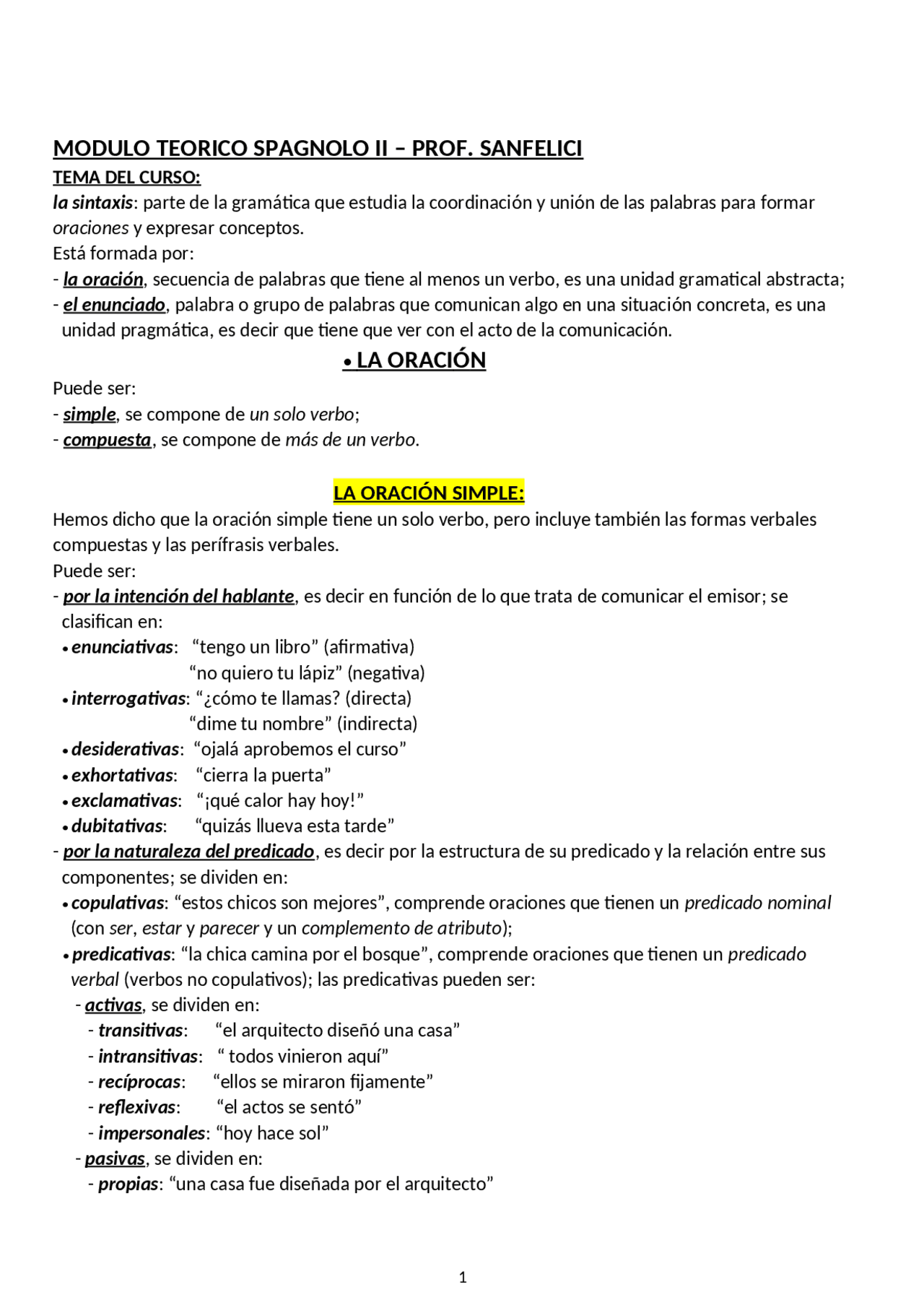 Modulo Teorico Spagnolo Ii Docsity