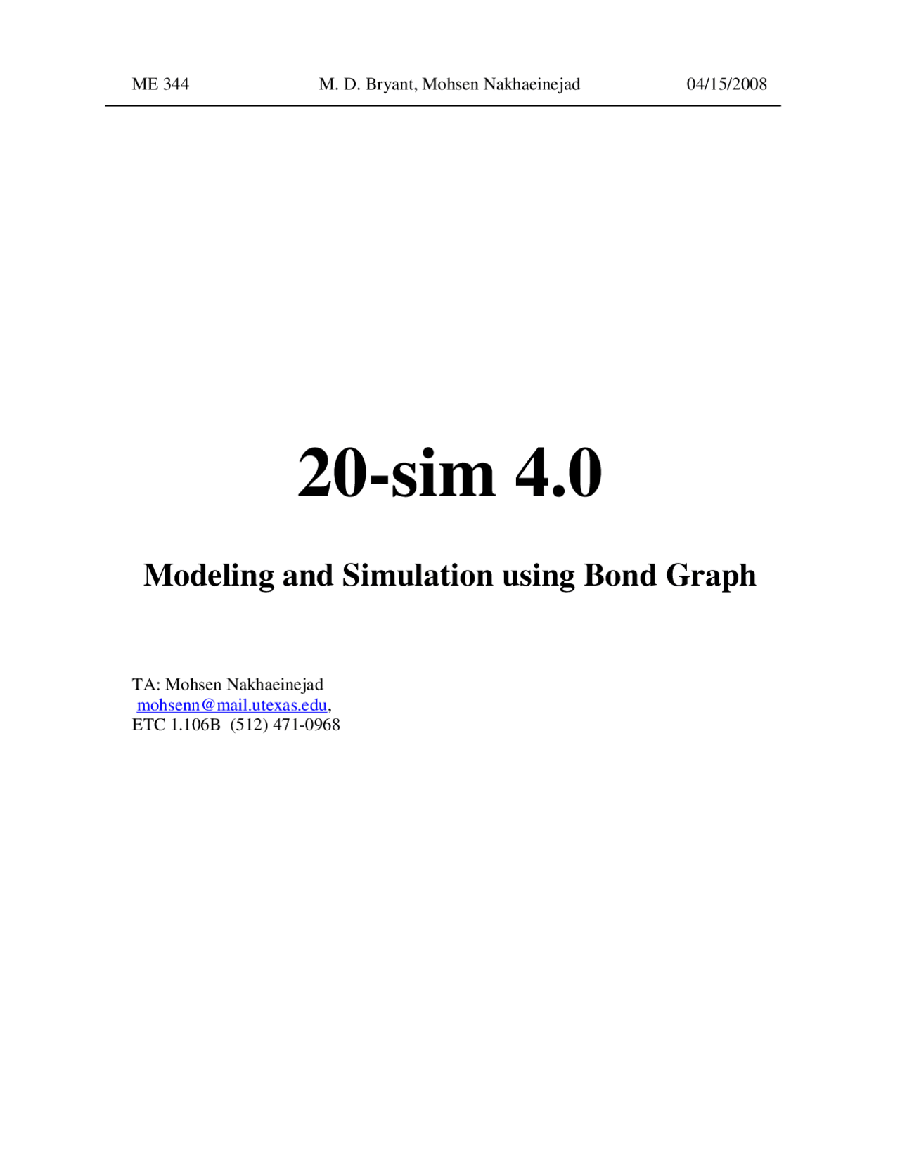 20-sim 4.0 20-sim 4.0 20-sim 4.0 - Docsity