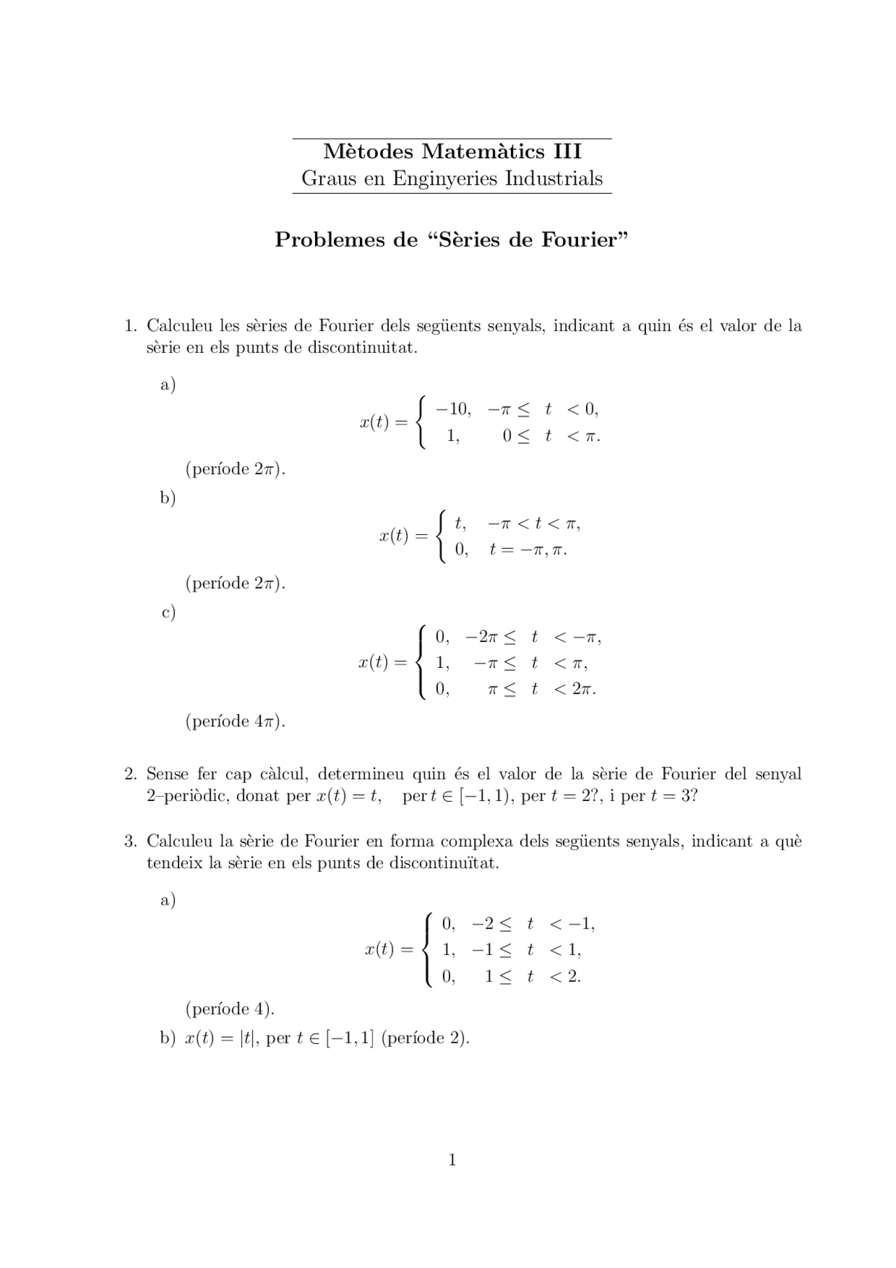 Problemas Sobre Fourier Docsity