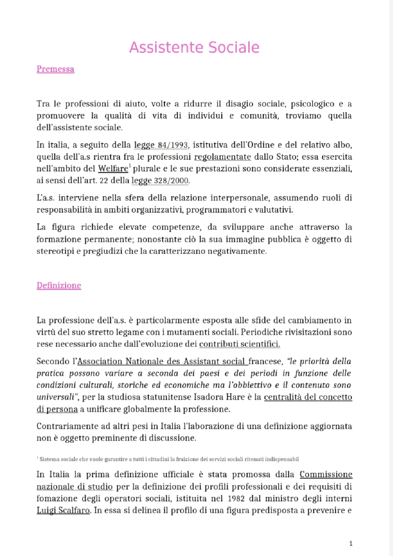Tirocinio Servizio Sociale Docsity