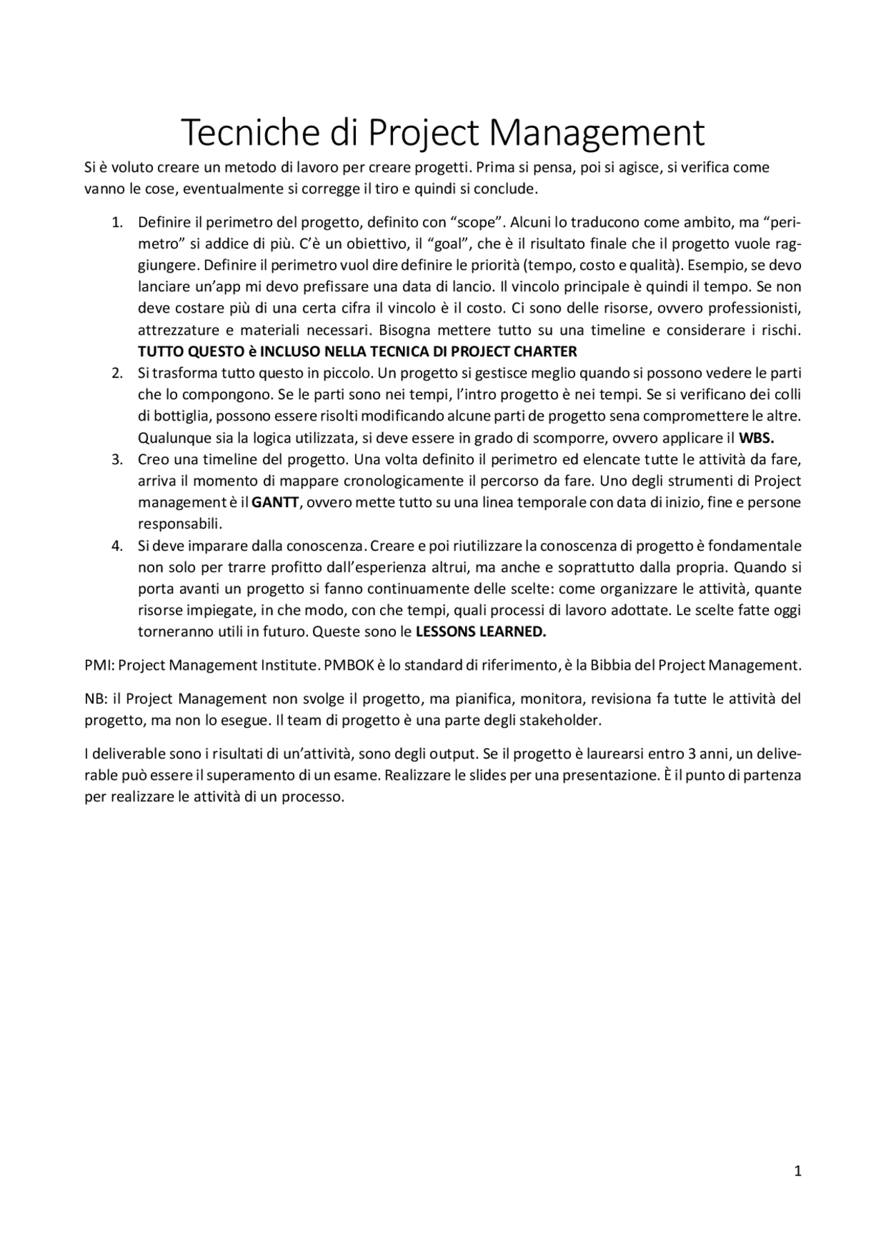 Dispense Di Project Management Docsity