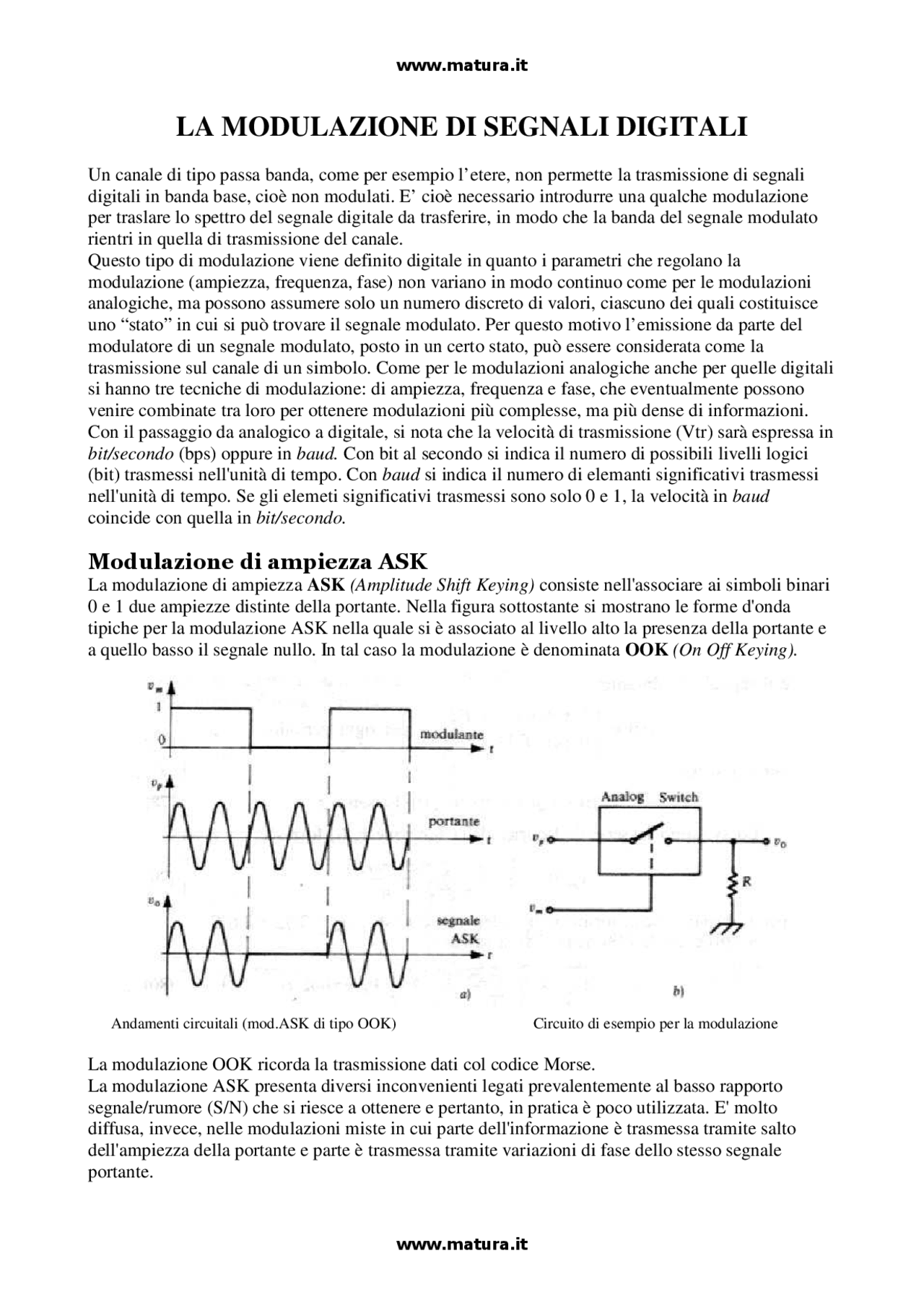 La modulazione di segnali digitali - Docsity