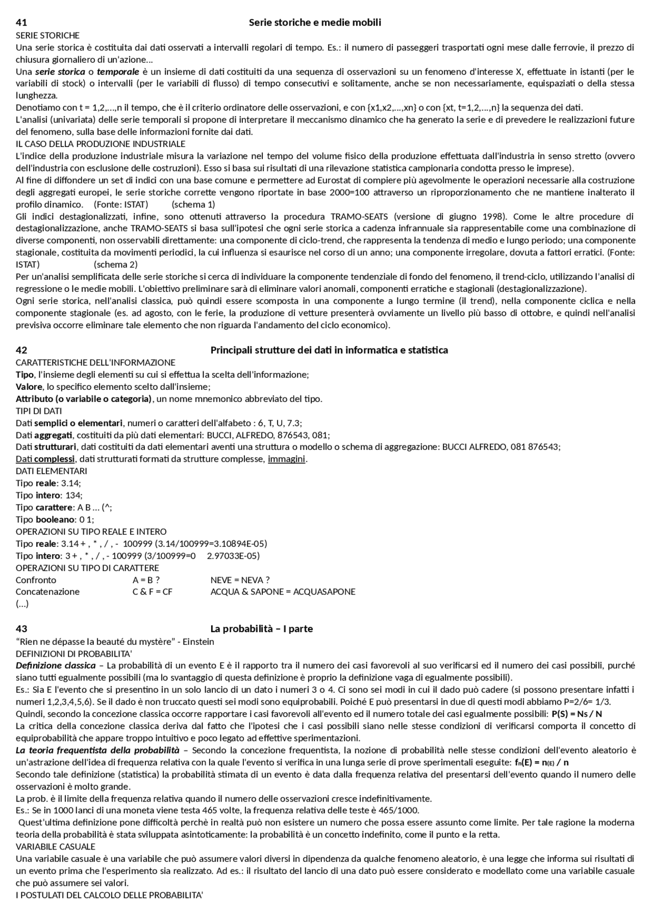 Riassunto Statistica - Pegaso - Docsity