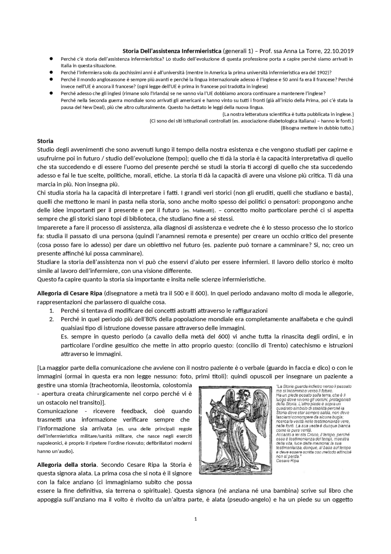 Storia Dellassistenza Infermieristica Appunti Di Storia Docsity