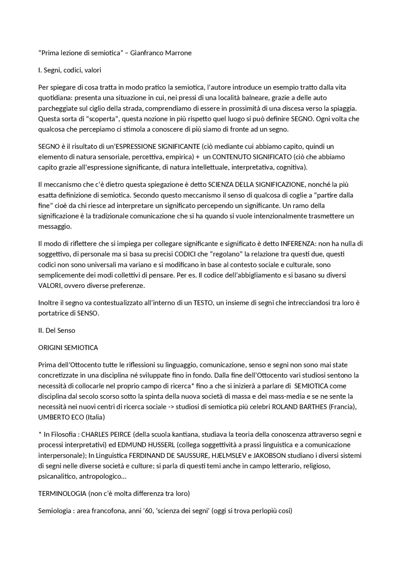 Semiotica Prof Caputo Appunti Di Semiotica Docsity