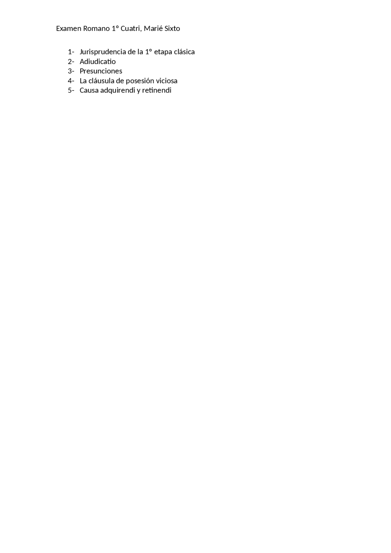 Examen Romano 1º Cuatri Docsity