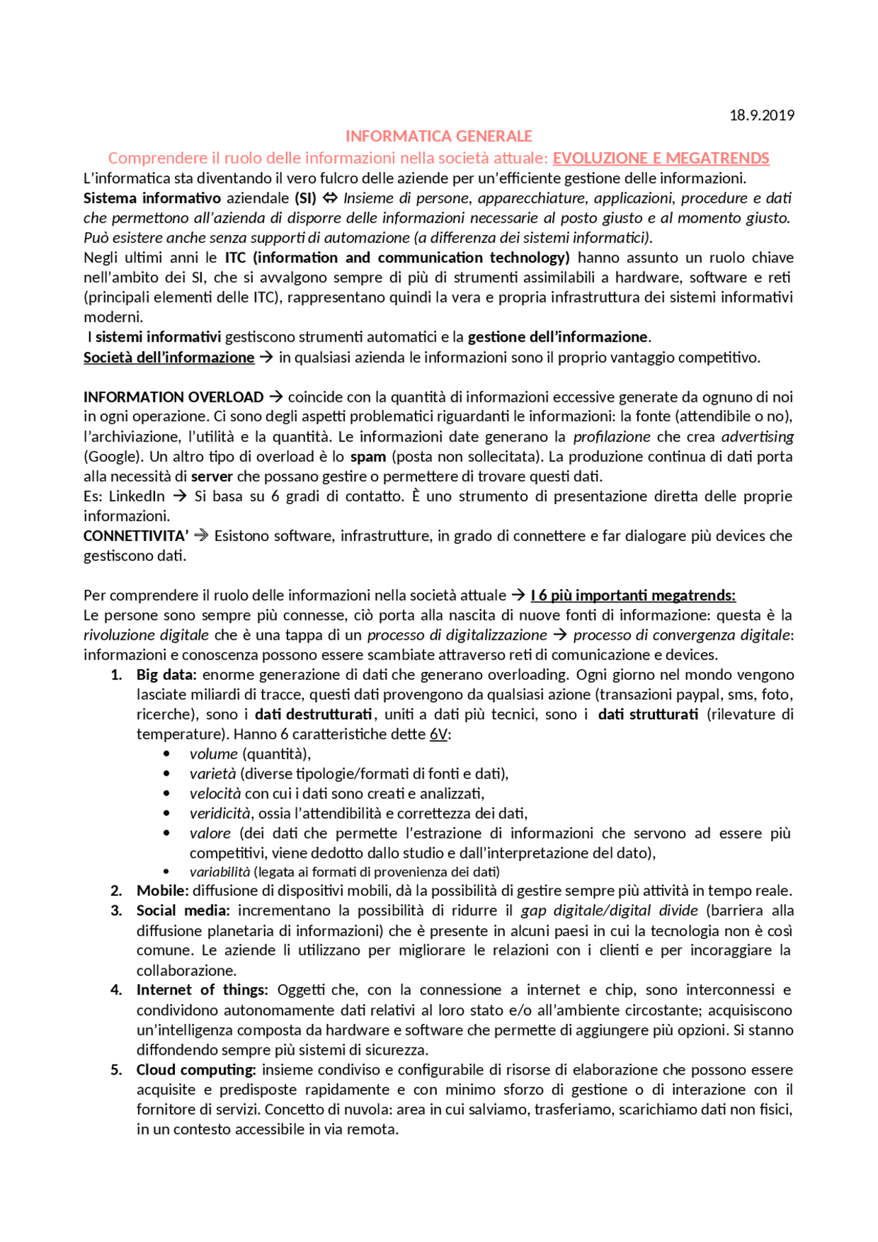 Informatica Prof Anita Longo Docsity