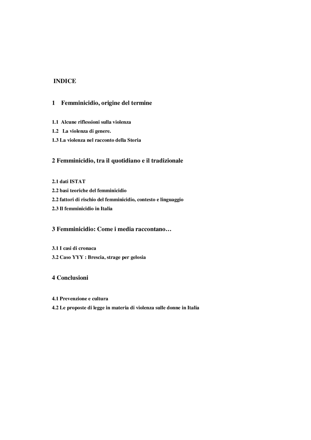 Primo capitolo tesi di laurea Femminicidio - Docsity