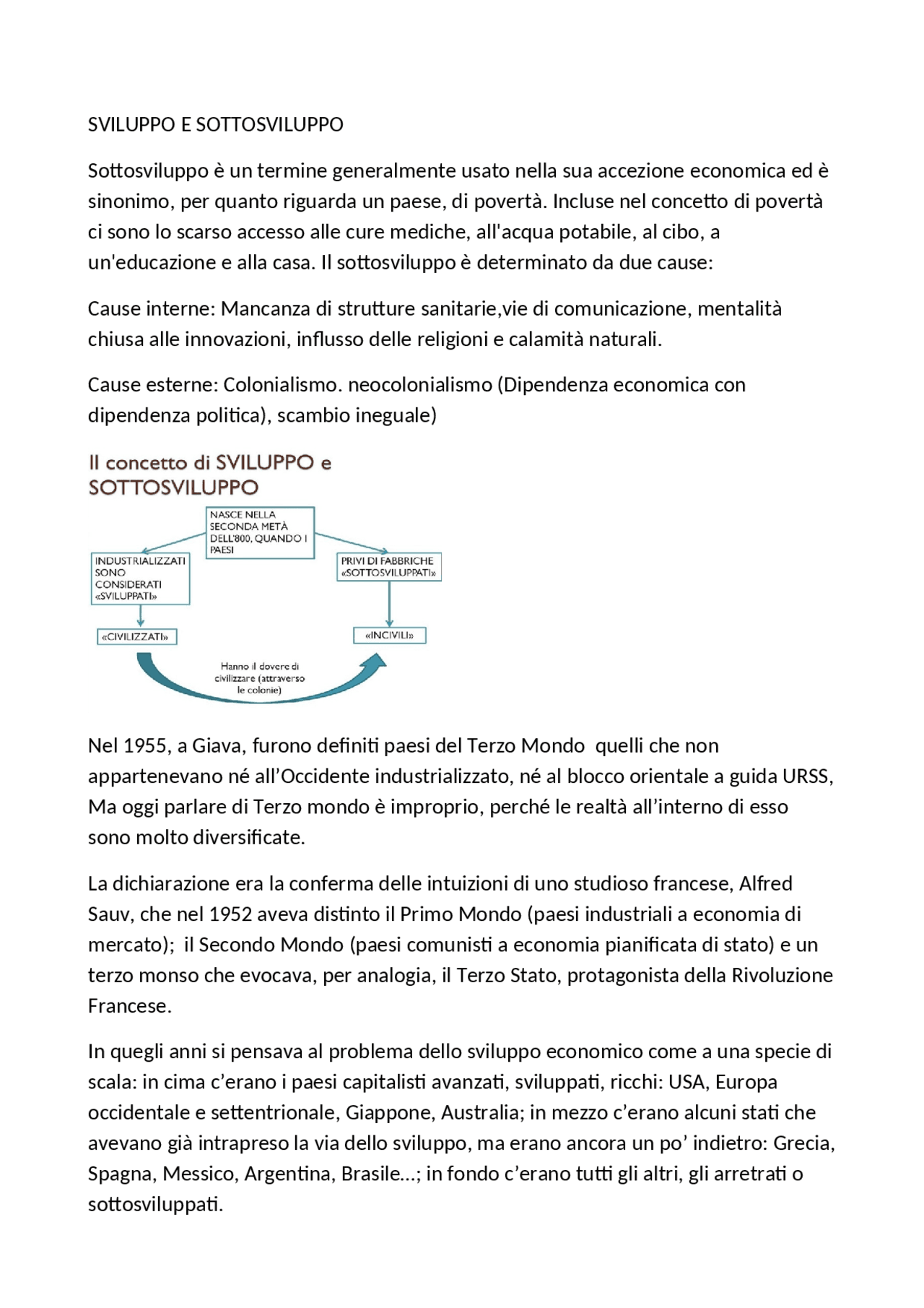 Sviluppo e sottosviluppo geografia umana - Docsity