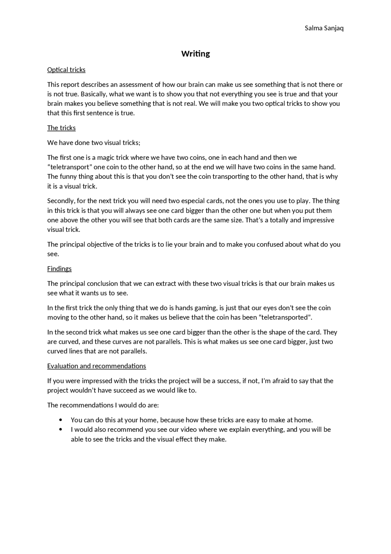 Writing a report visual tricks - Docsity