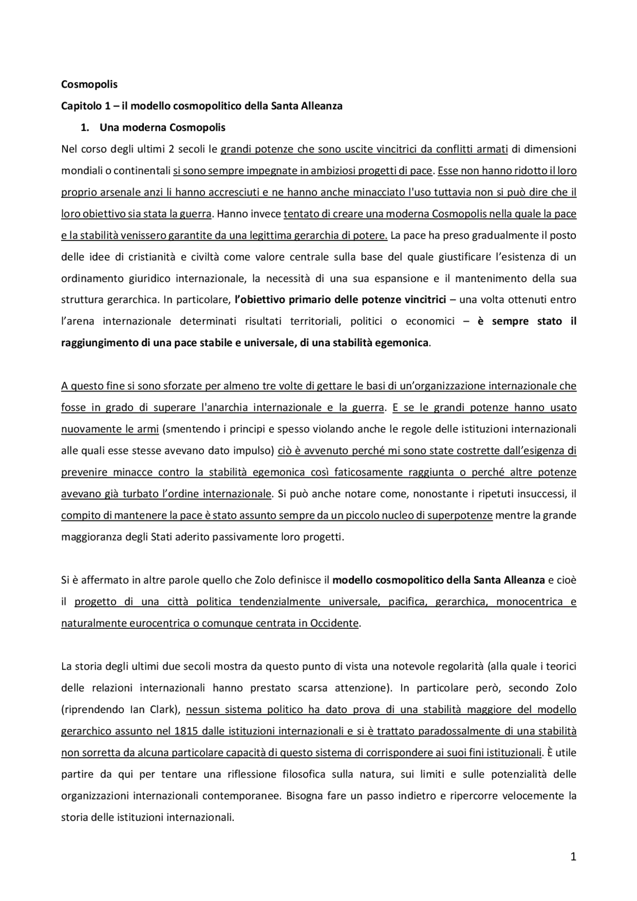 Cosmopolis Danilo Zolo Docsity