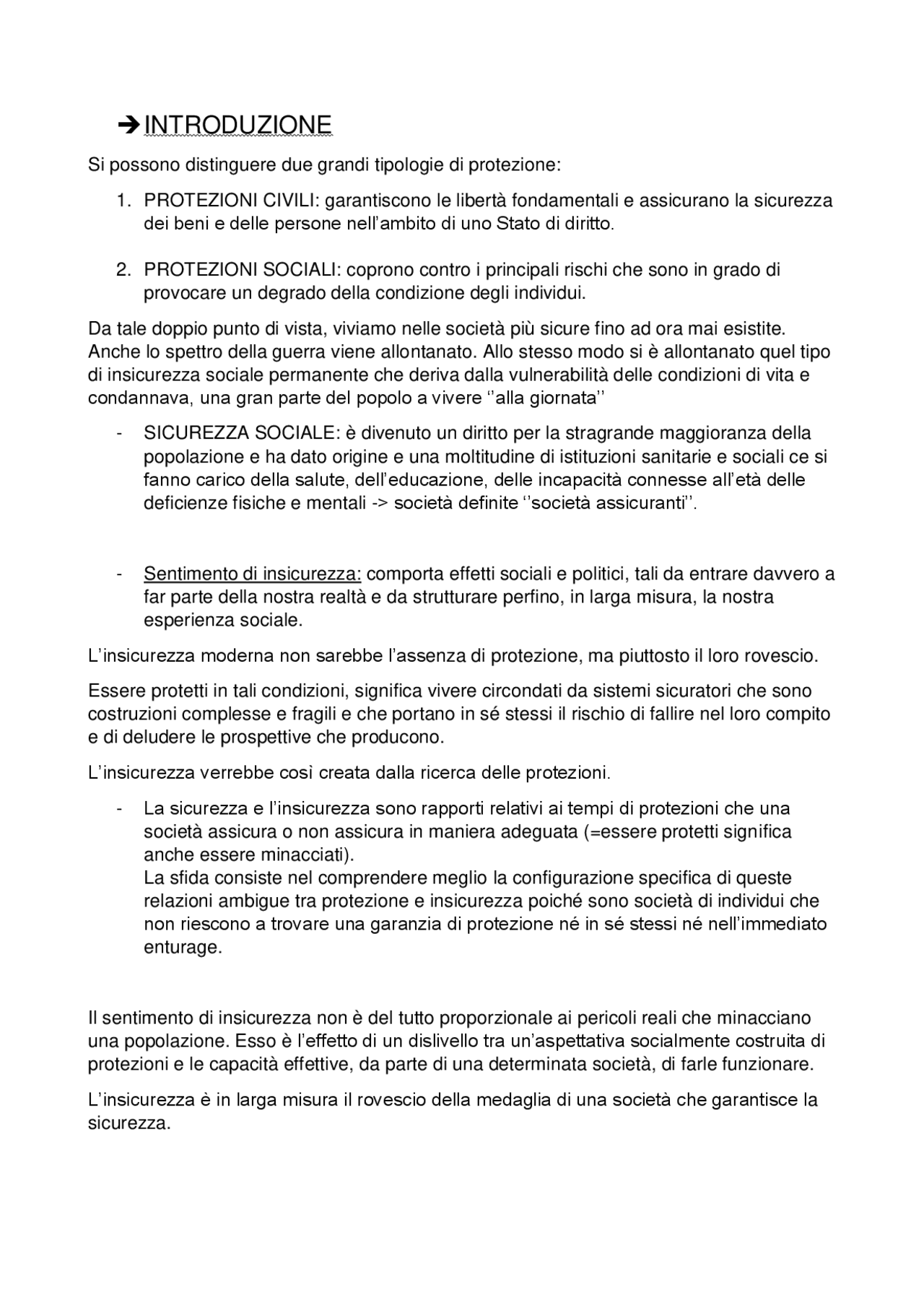 Linsicurezza Sociale Robert Castel Docsity