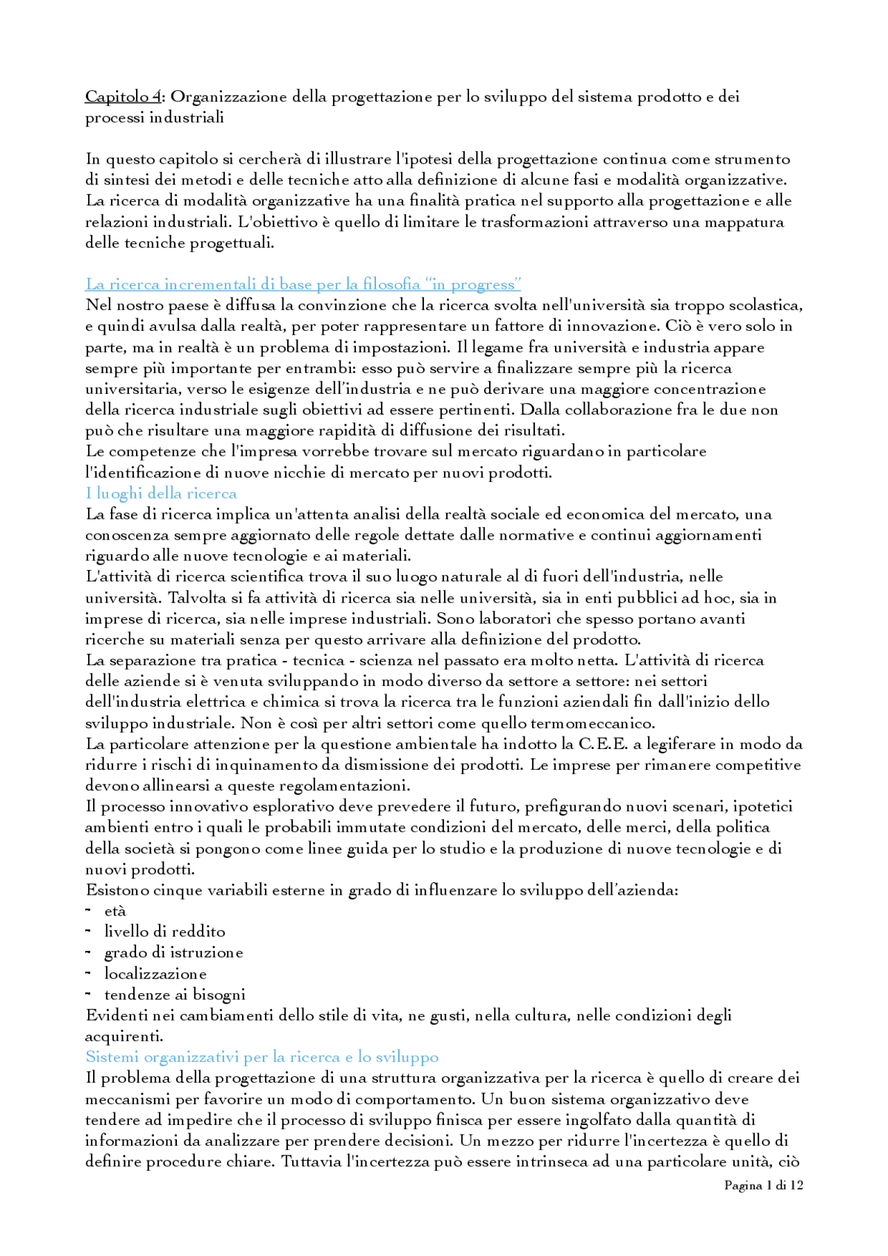 Riassunto Libro Progettazione Continua Cap4 Di Davide Bruno Docsity