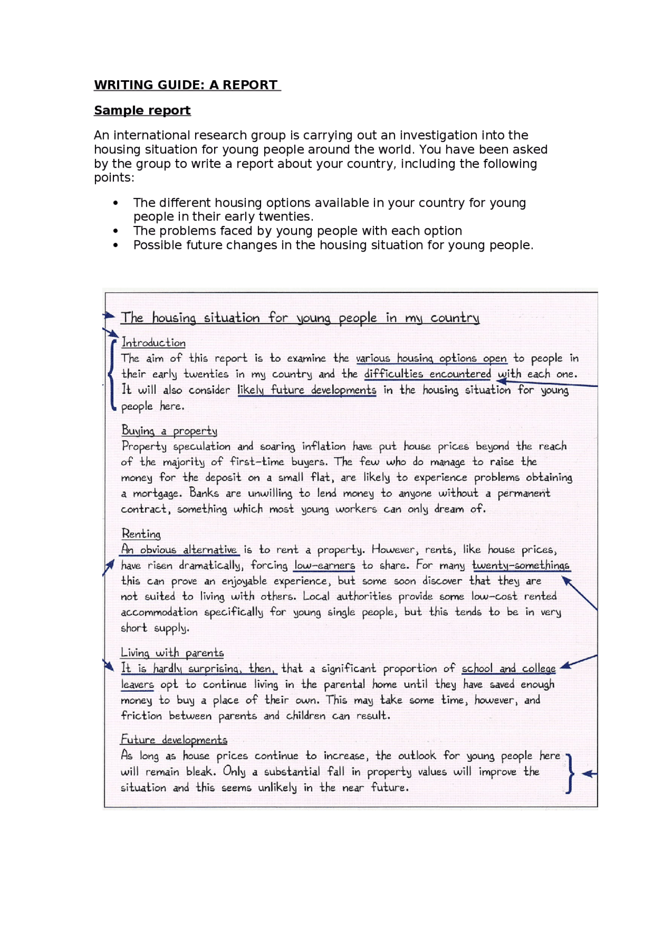 Writing guide report........ | Apuntes de Inglés | Docsity