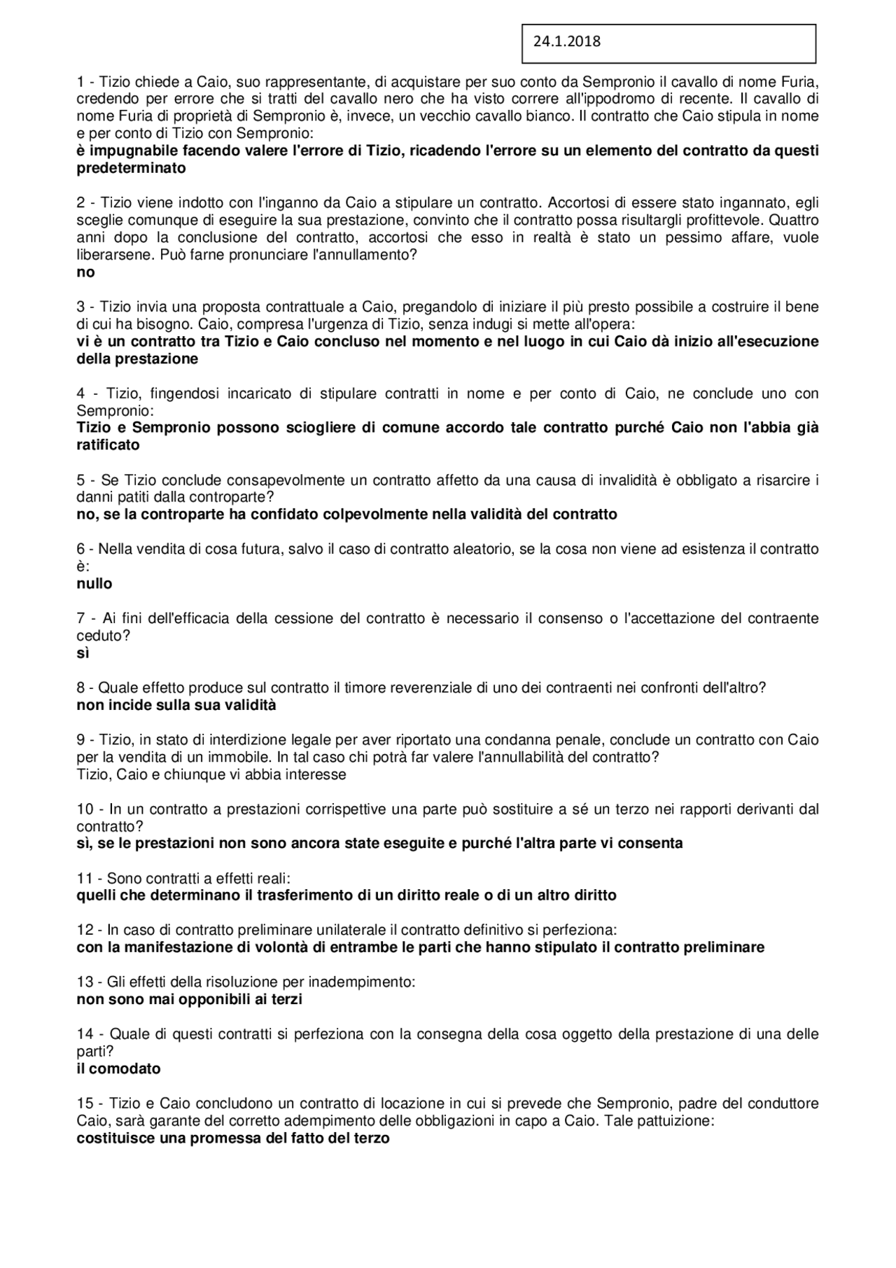 Test Esame Diritto Civile Docsity