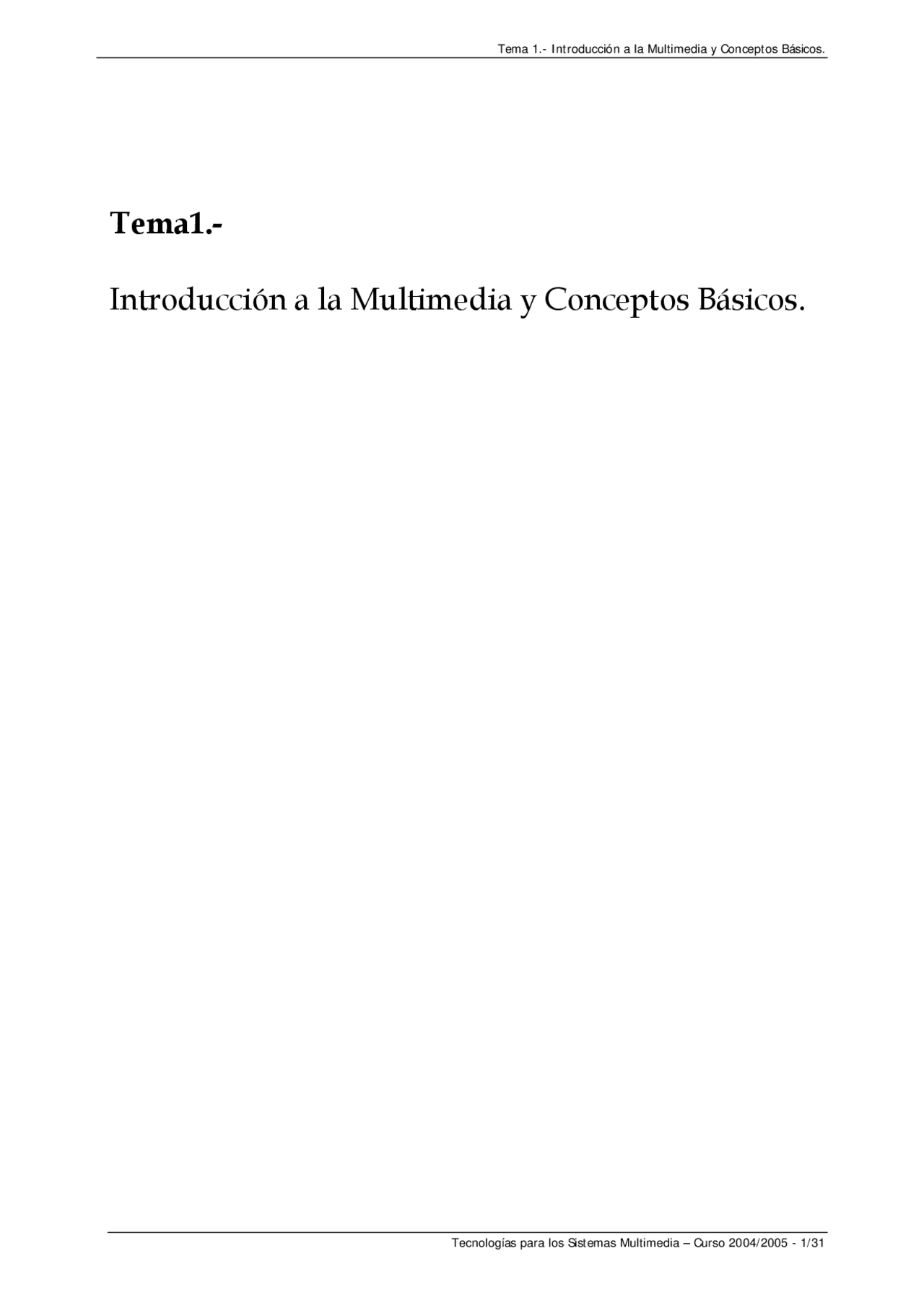 Multimedia (conceptos básicos). - Docsity