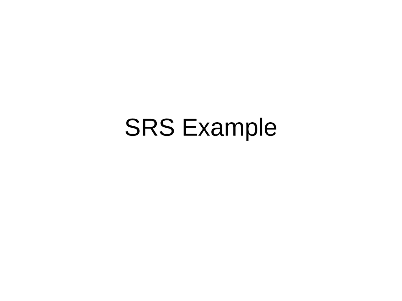 SRS Example with Description - Docsity
