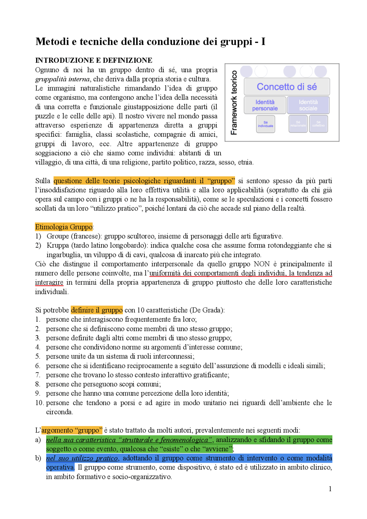 Gruppo In Teoria E In Pratica Docsity
