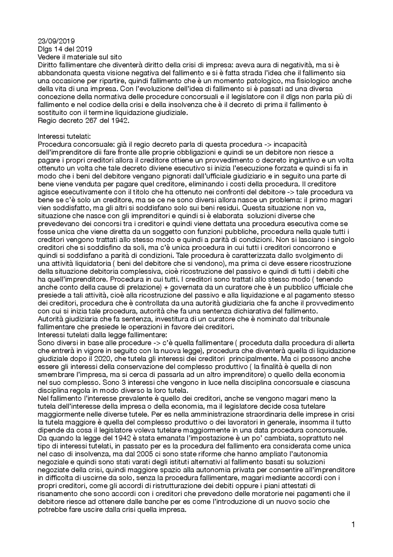 Appunti Diritto Fallimentare Docsity