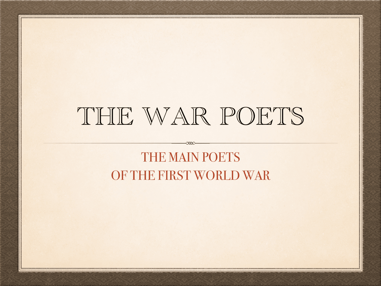 The War Poets (I world war) - Docsity