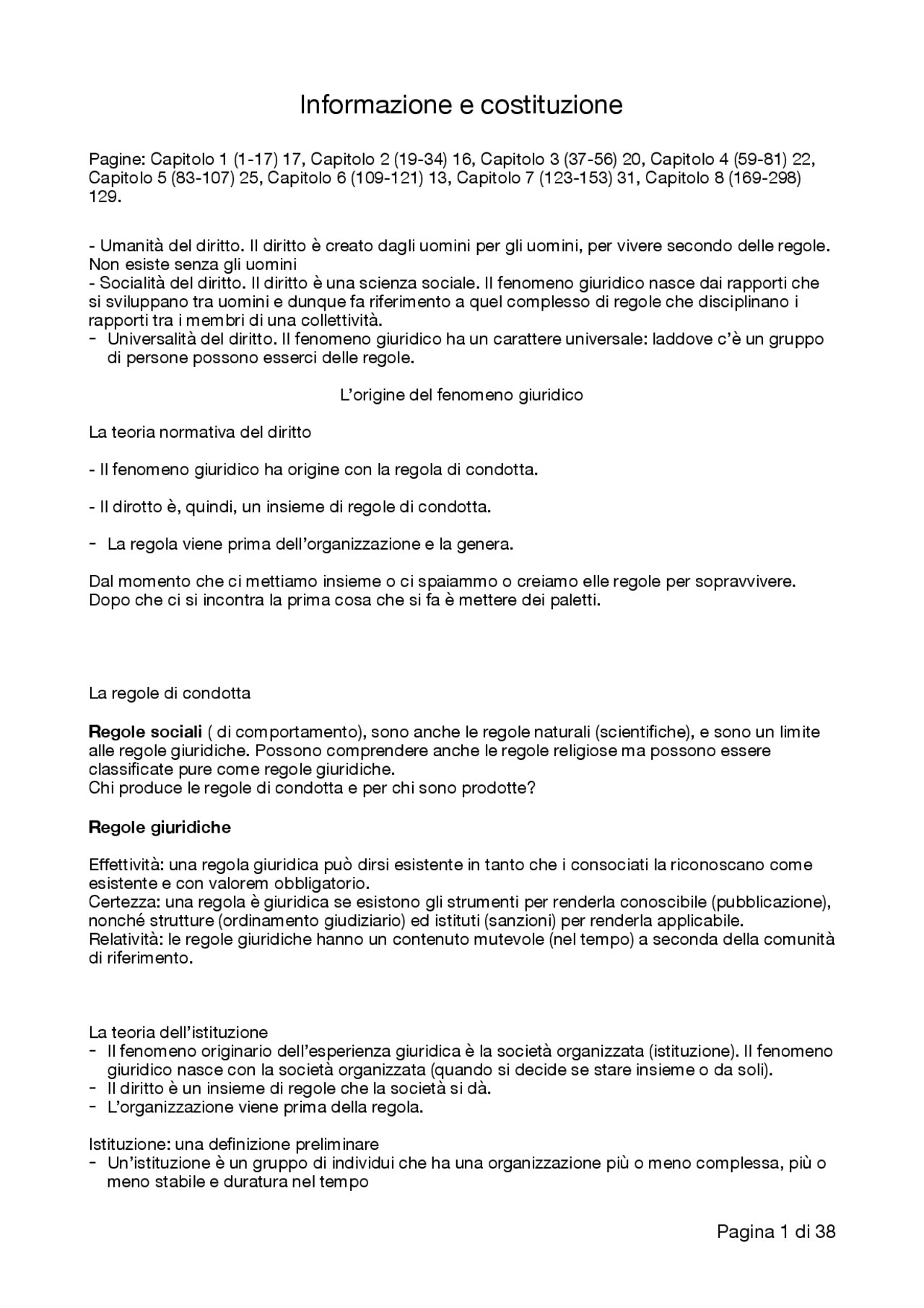 Informazione e costituzione - Docsity