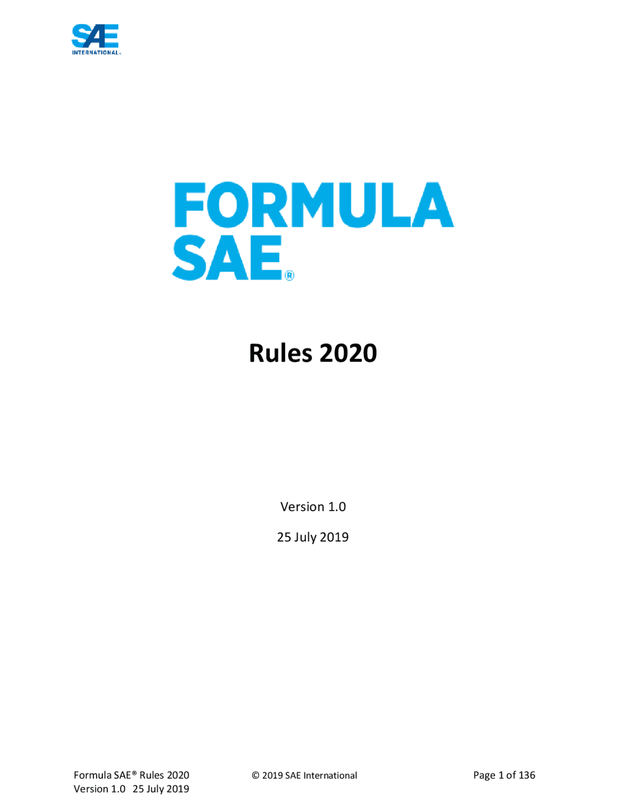 Formula SAE rules 2020 Versão 1 - Docsity