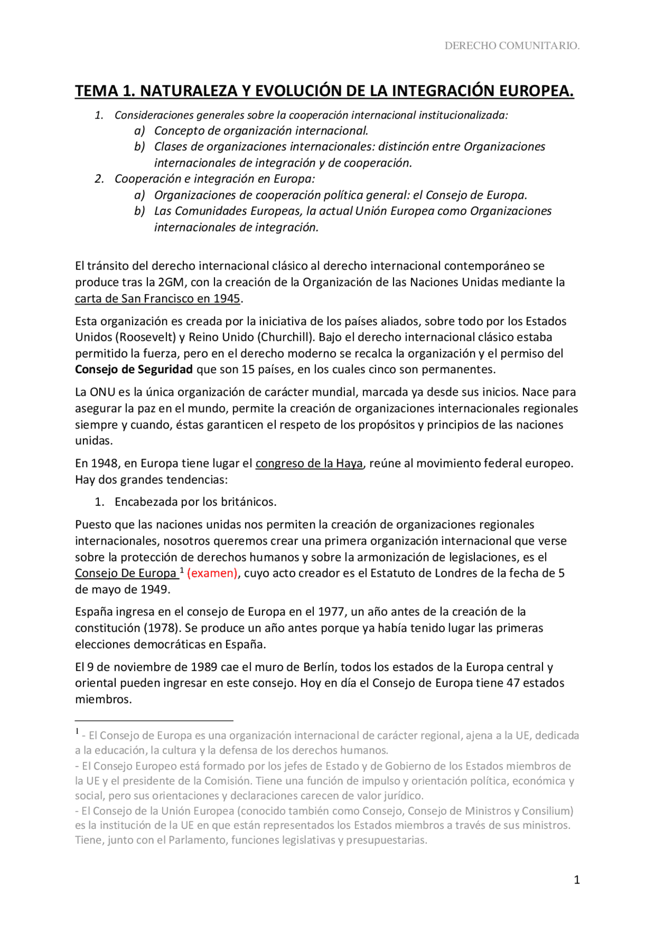 Apuntes Derecho Comunitario Docsity