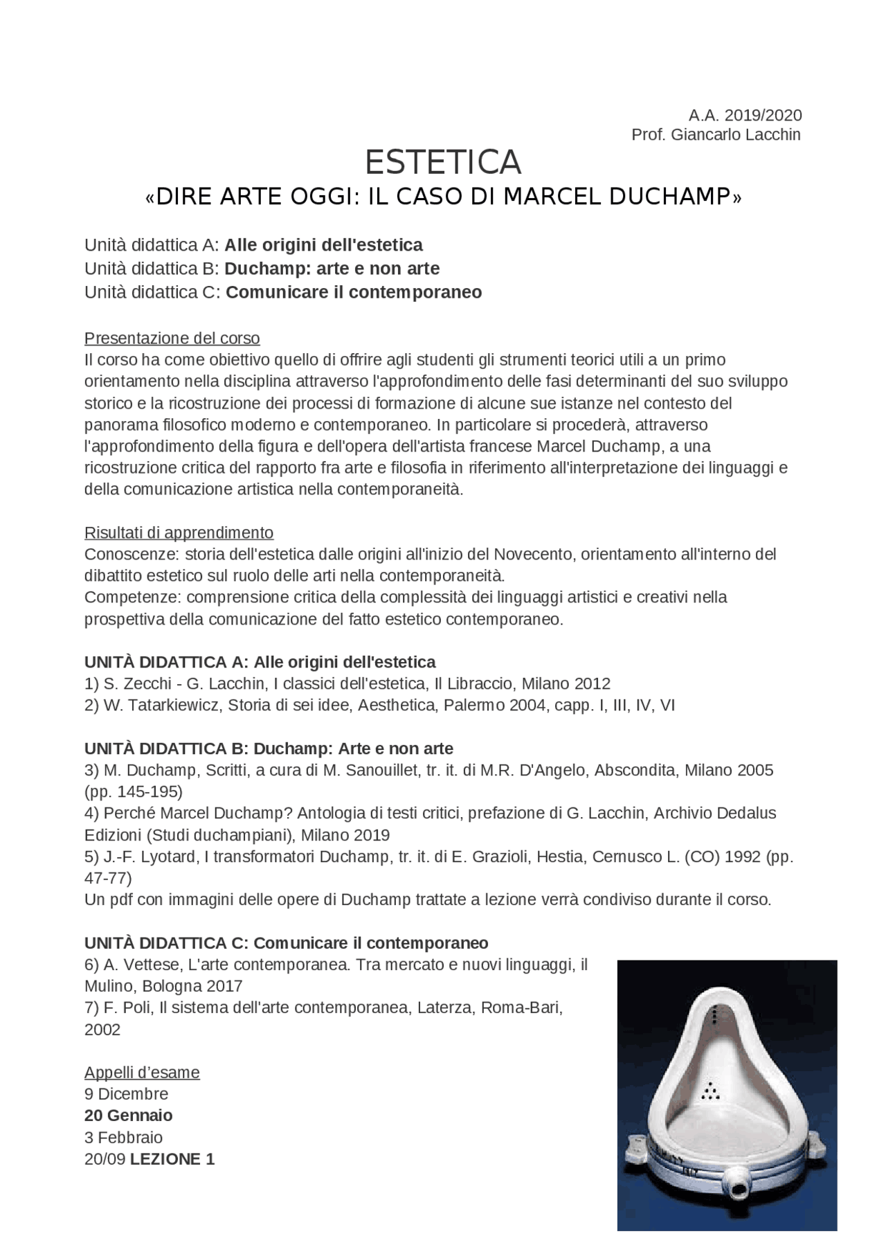 Appunti Del Corso Di Estetica Aa 20192020 Docsity