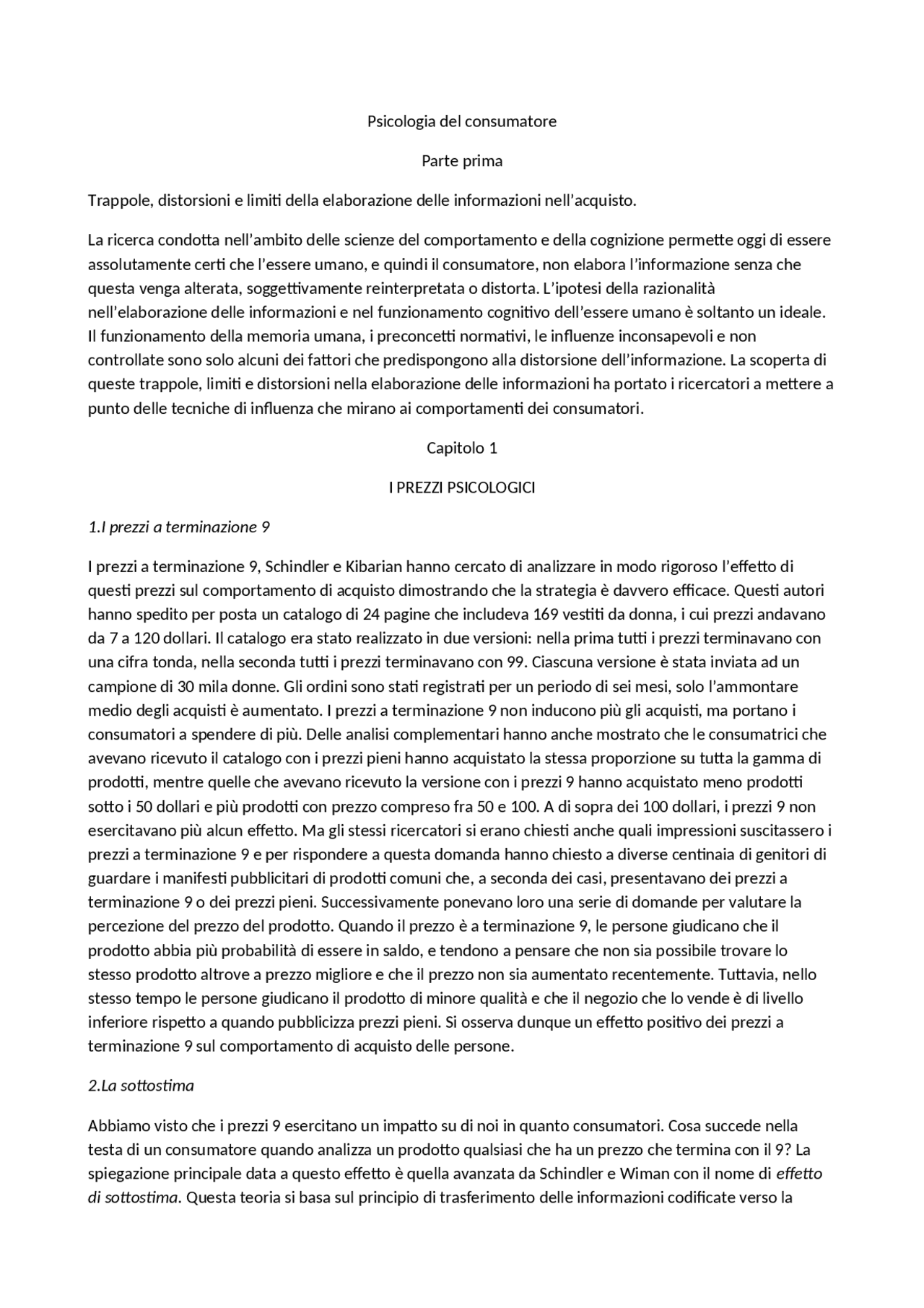 Psicologia del consumatore - Docsity