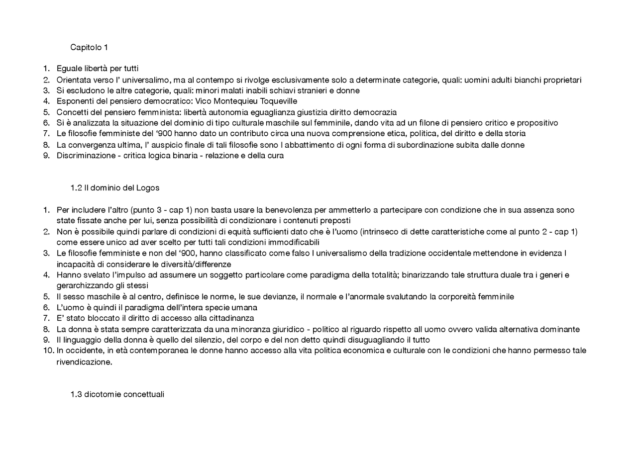 Schematizzazione pensiero politico post coloniale - Docsity