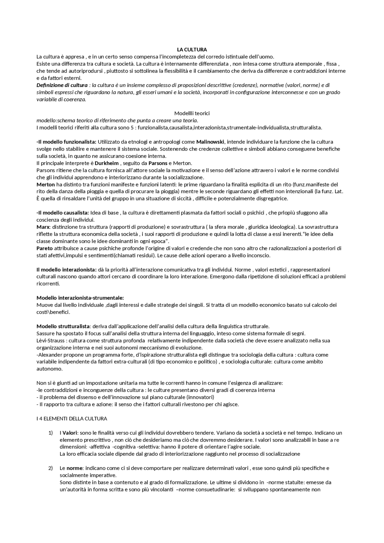 La Cultura Appunti Docsity