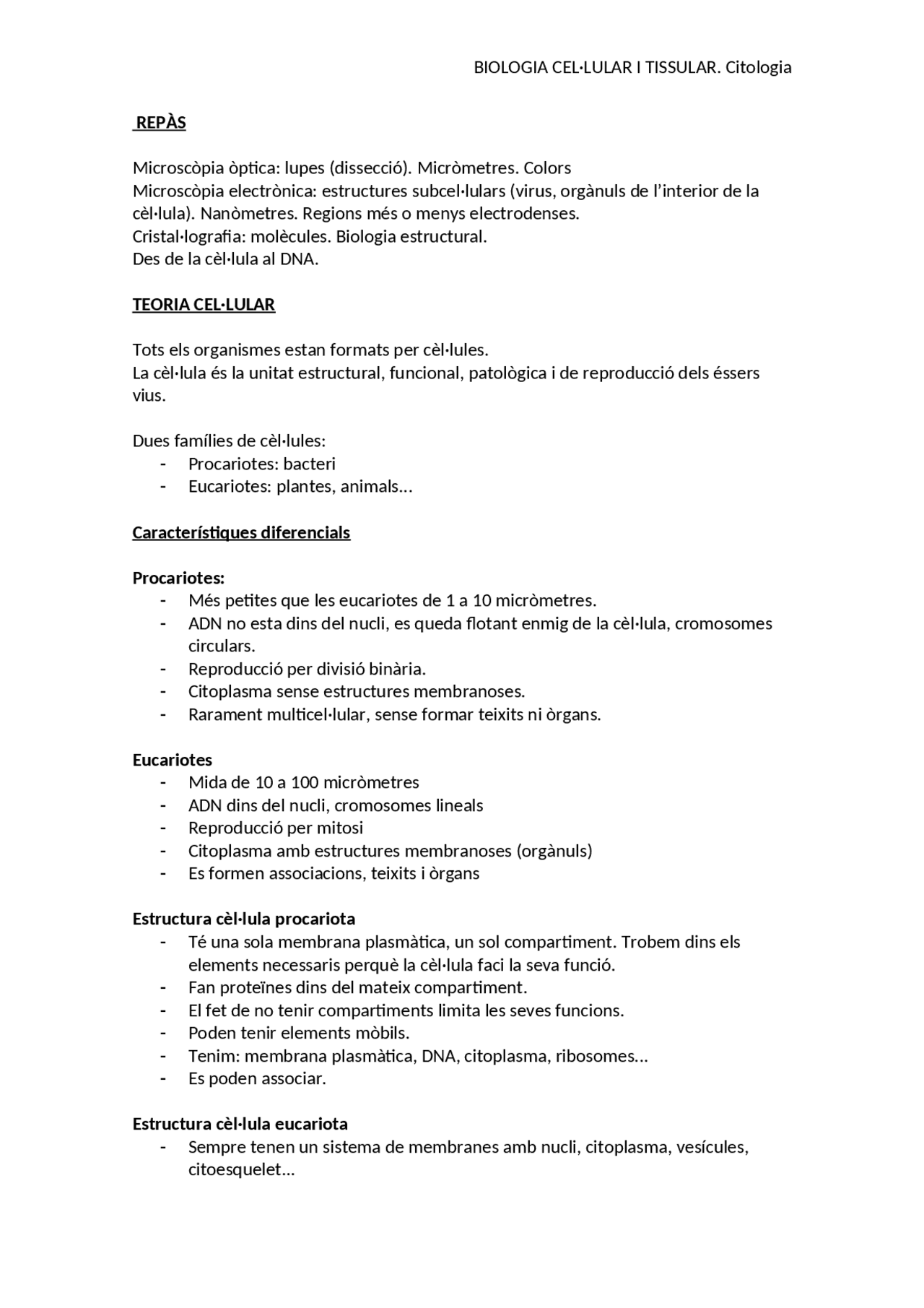 Apuntes De Citología Docsity