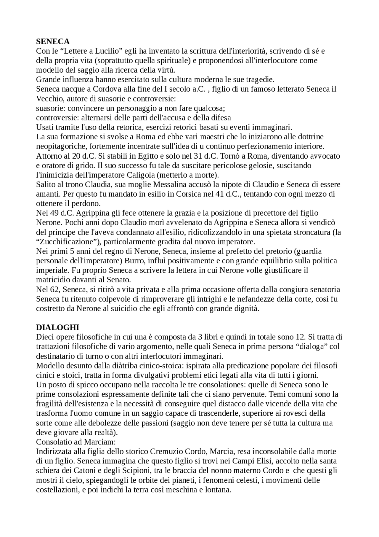 Seneca appunti latino - Docsity