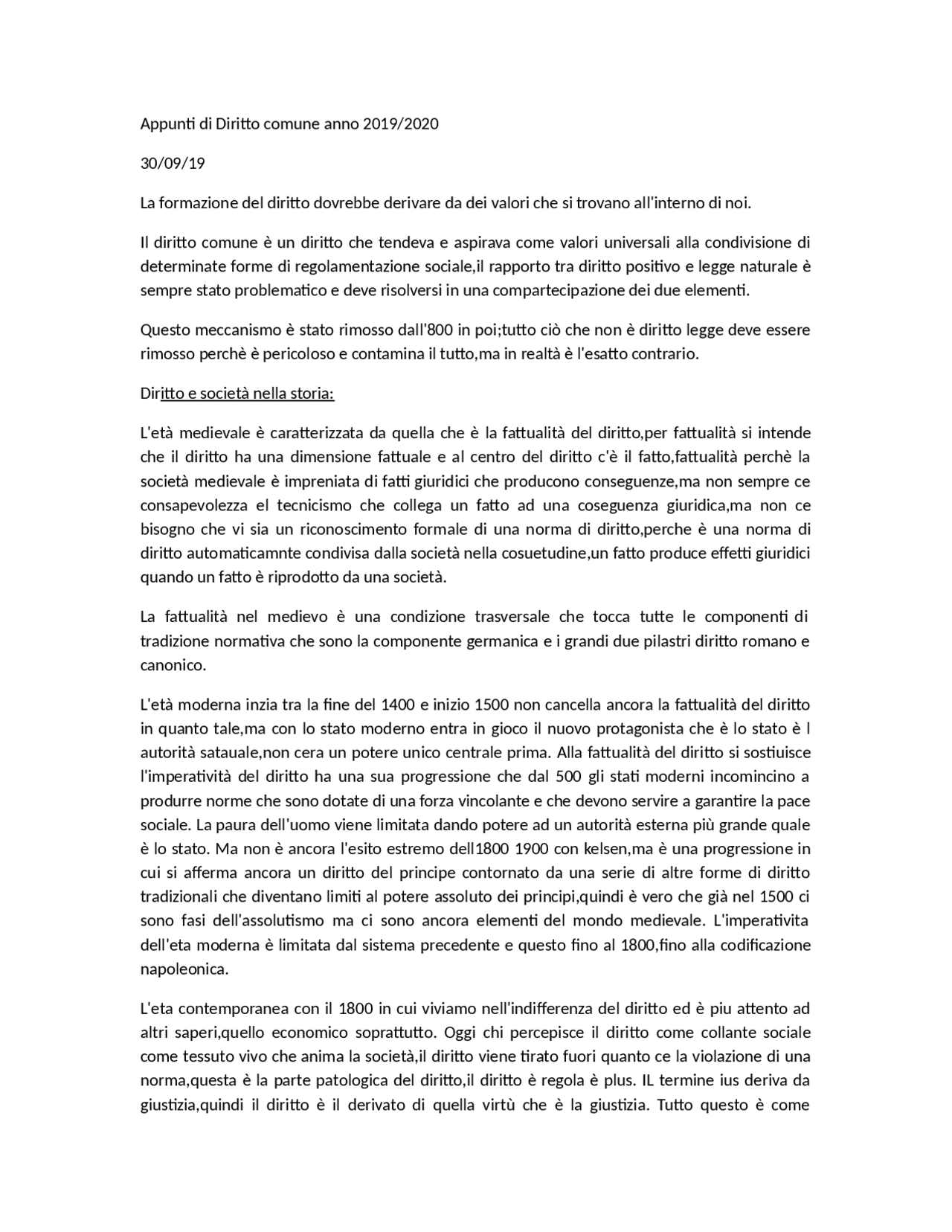 Appunti Di Diritto Comune Anno 2019 Docsity