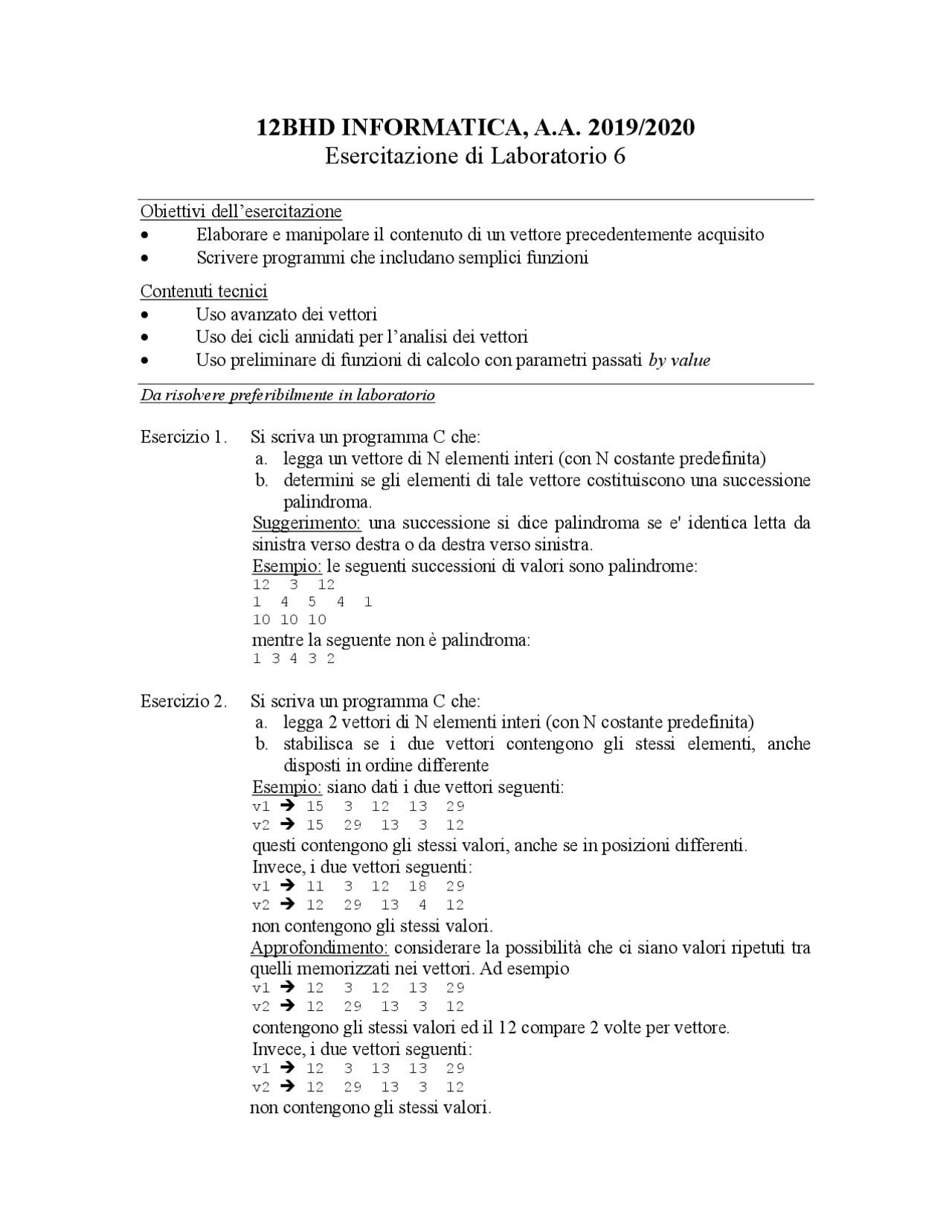 Esercizi Di Informatica Docsity