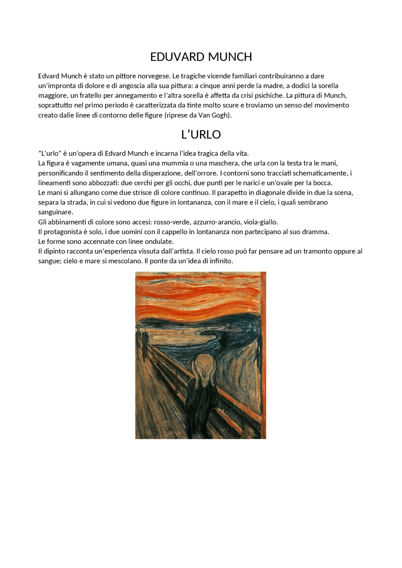 Edvard Munch e opere - Docsity